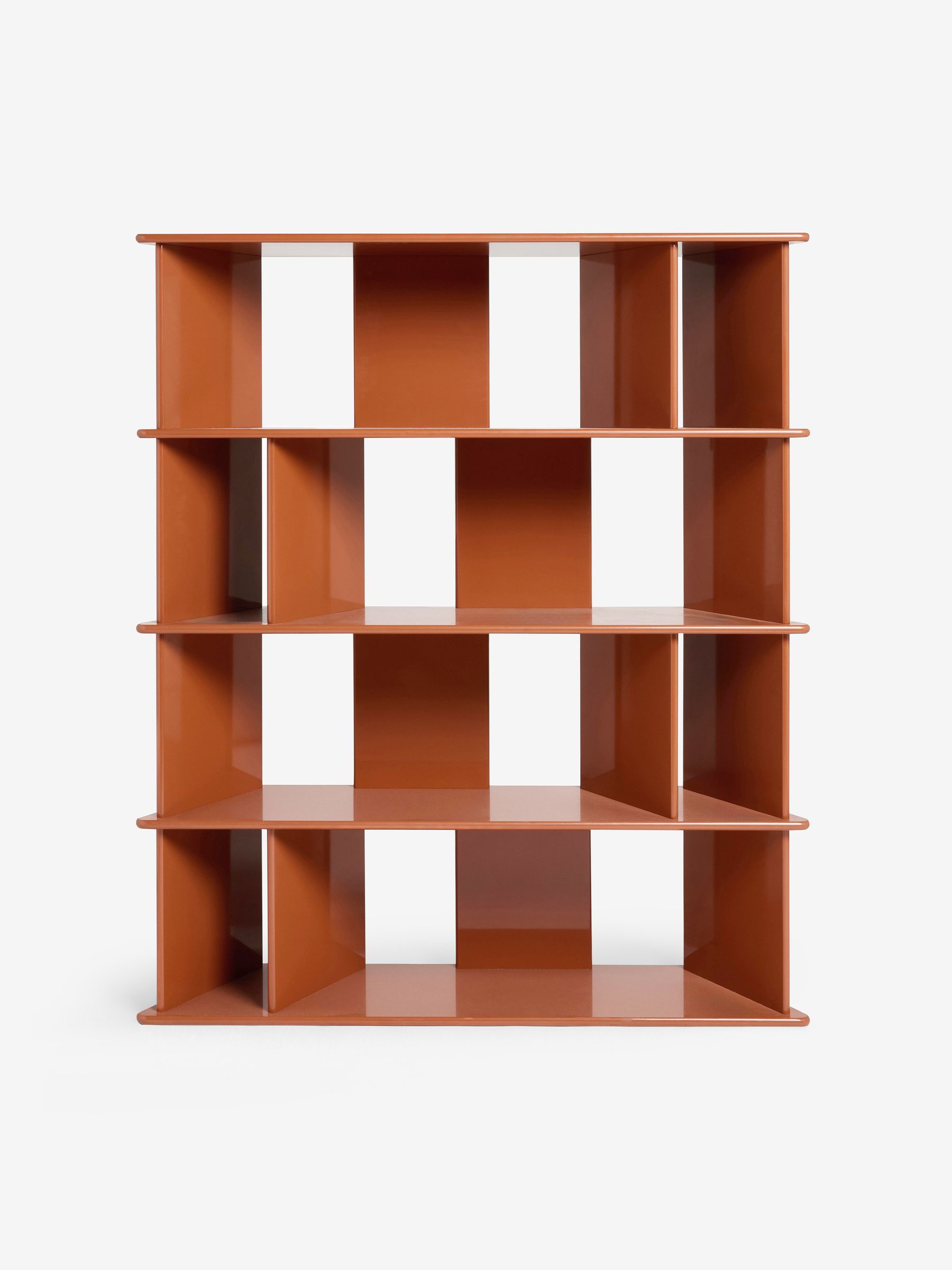 Ingrid Wide Shelving Unit in Rust Orange | Made