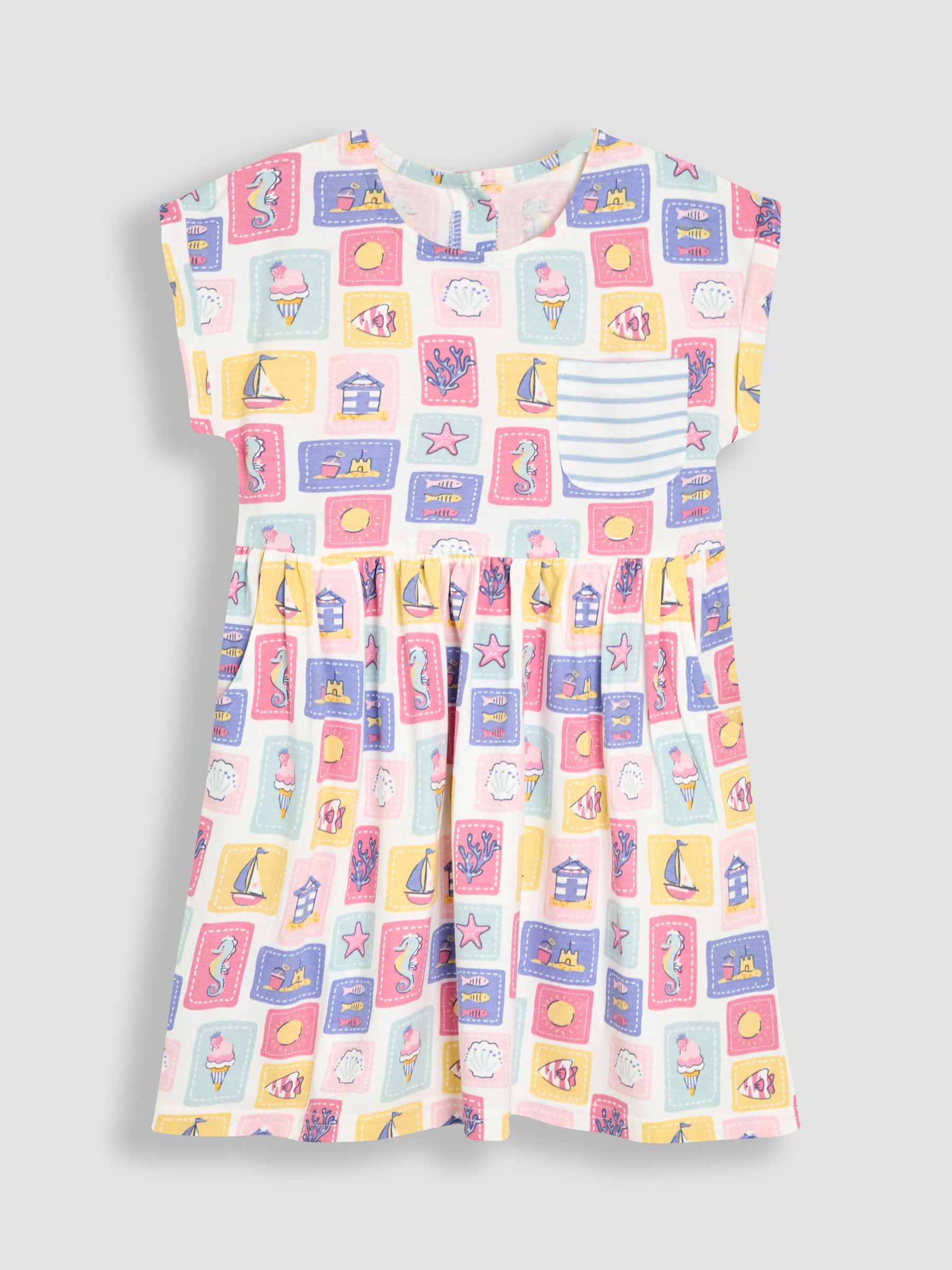 Blue Nautical Drop Shoulder Dress | JoJo Maman Bébé