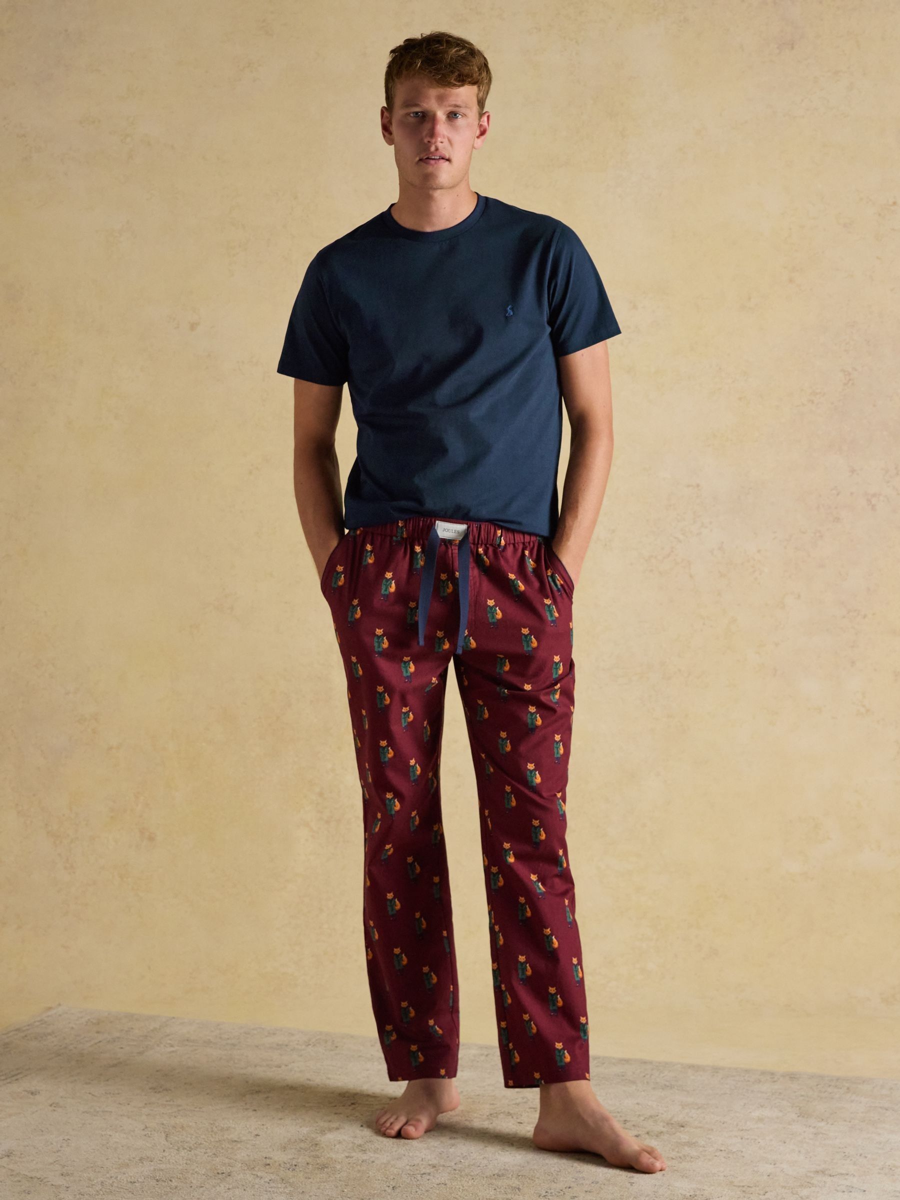 Dozer Burgundy Red Pyjama Bottoms | Joules