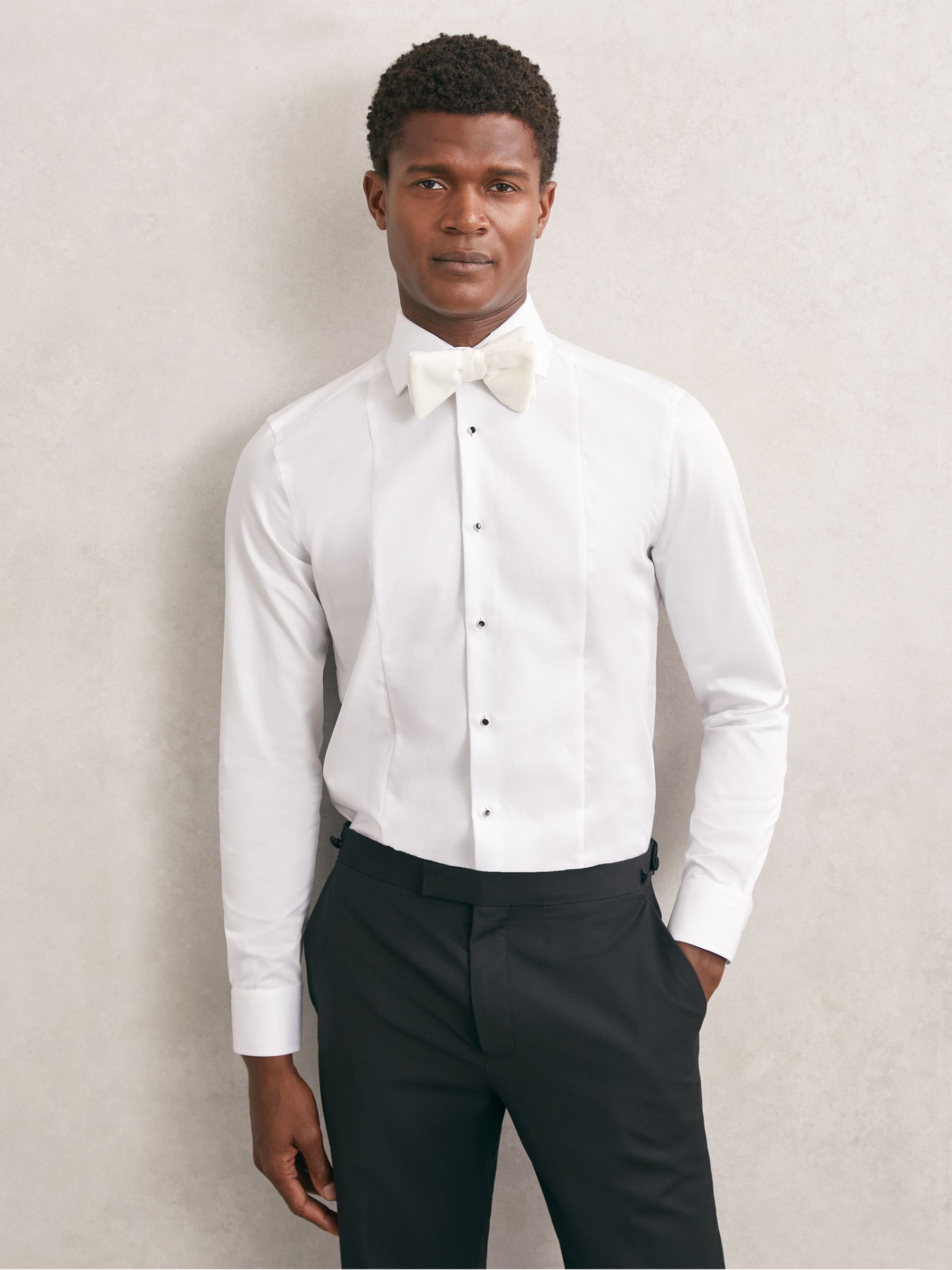 Reiss Slim Fit Cotton Dinner Shirt in White - REISS