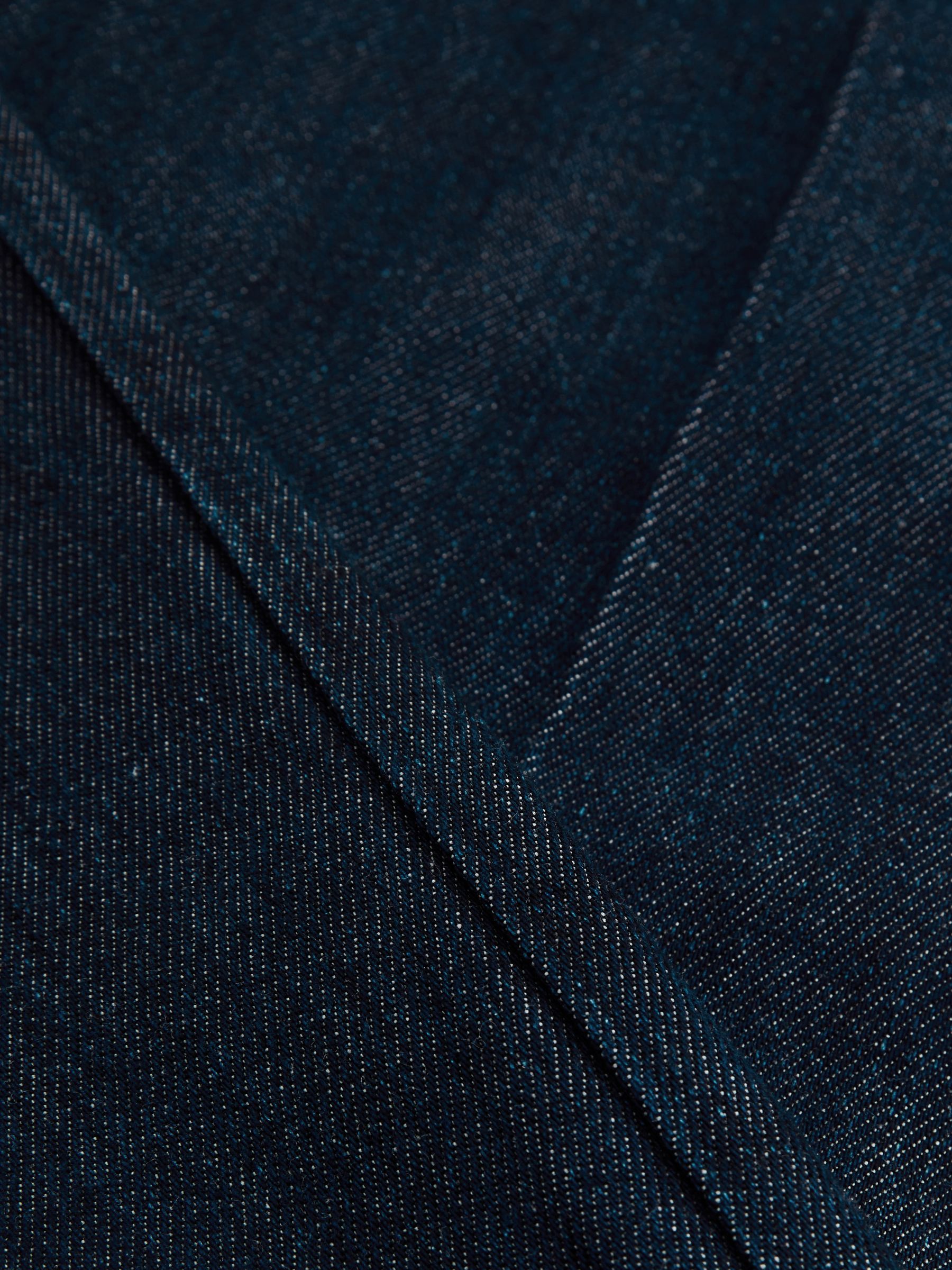 Reiss Petite Denim-Look Wide-Leg Trousers in Dark Blue - REISS