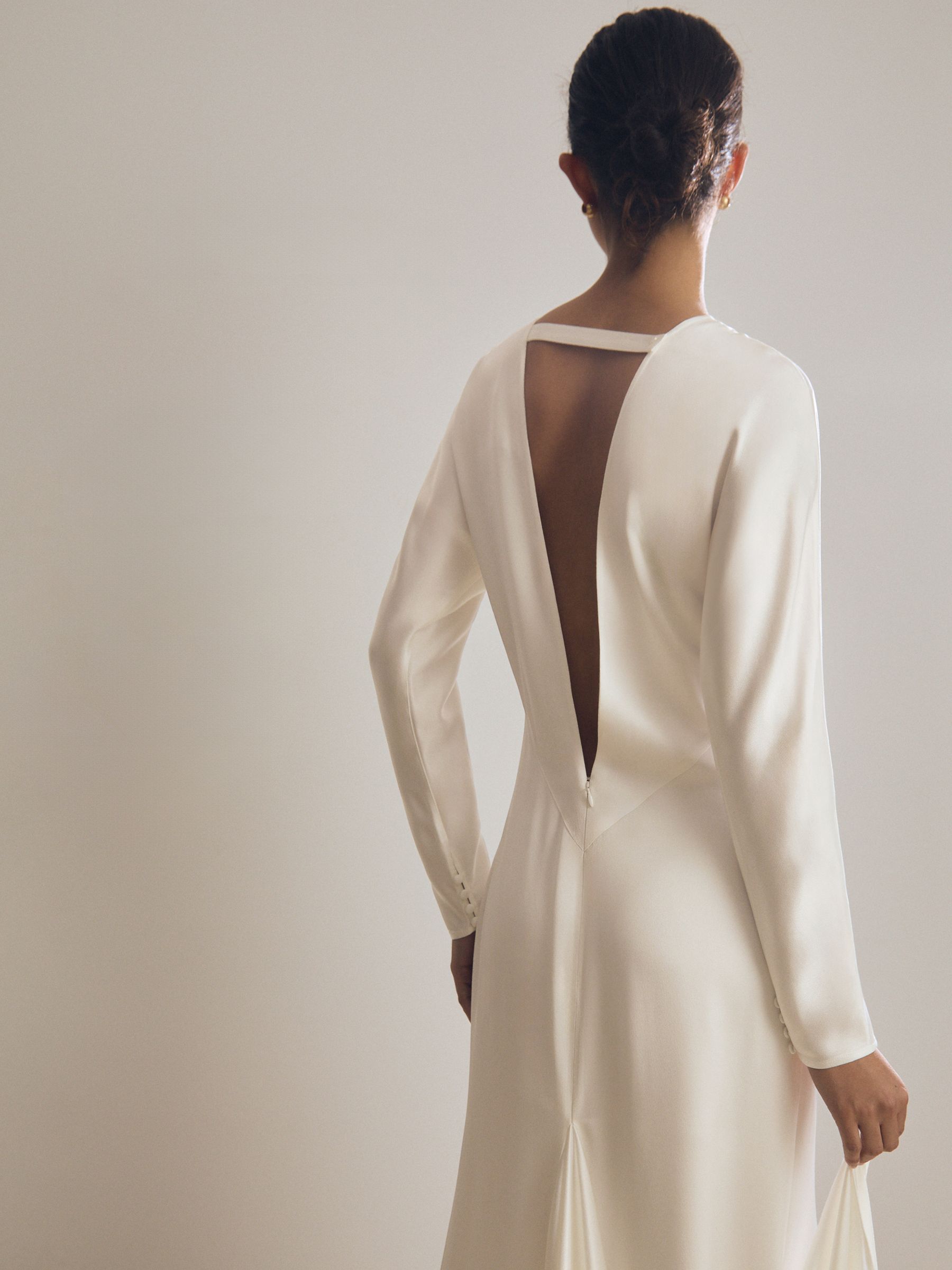 Reiss Atelier Duchess Satin Bridal Maxi Dress in White - REISS