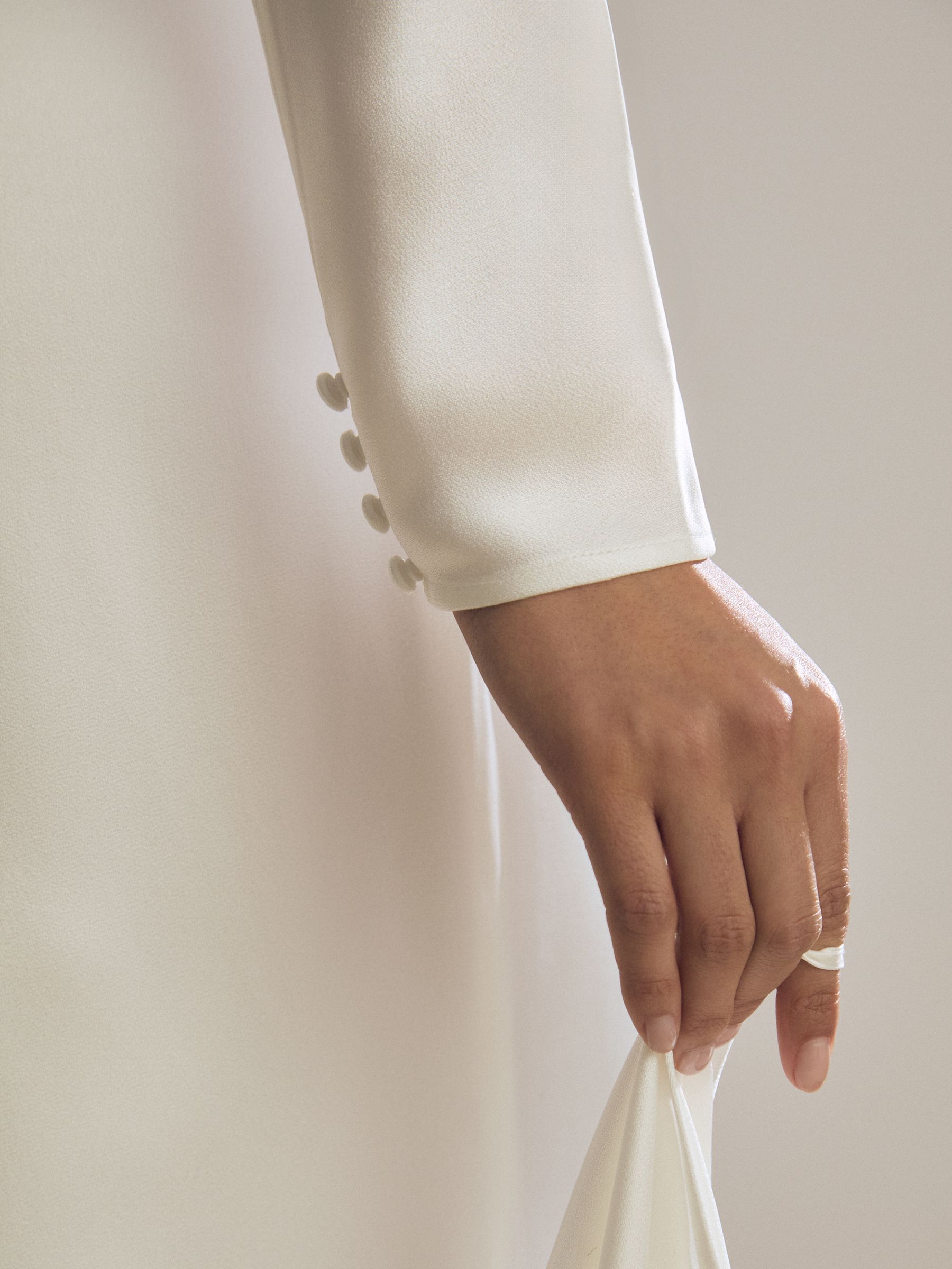 Reiss Atelier Duchess Satin Bridal Maxi Dress in White - REISS