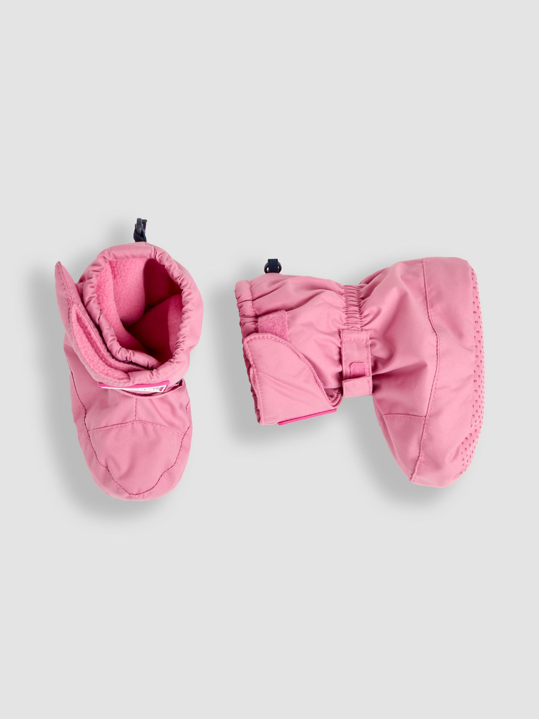 Dusty Pink Fleece Lined Booties | JoJo Maman Bébé