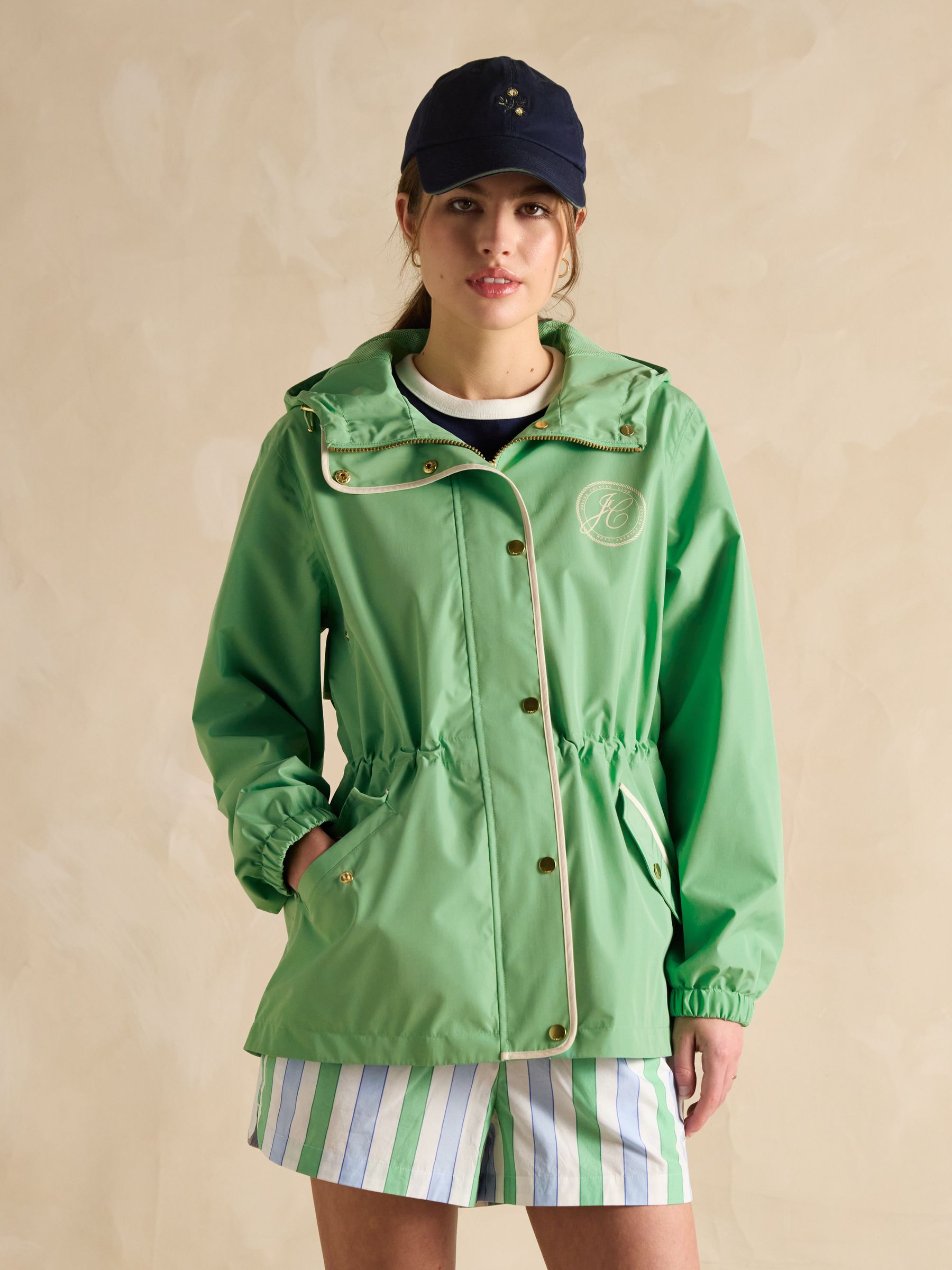 Holt Green Waterproof Packable Raincoat with Hood | Joules