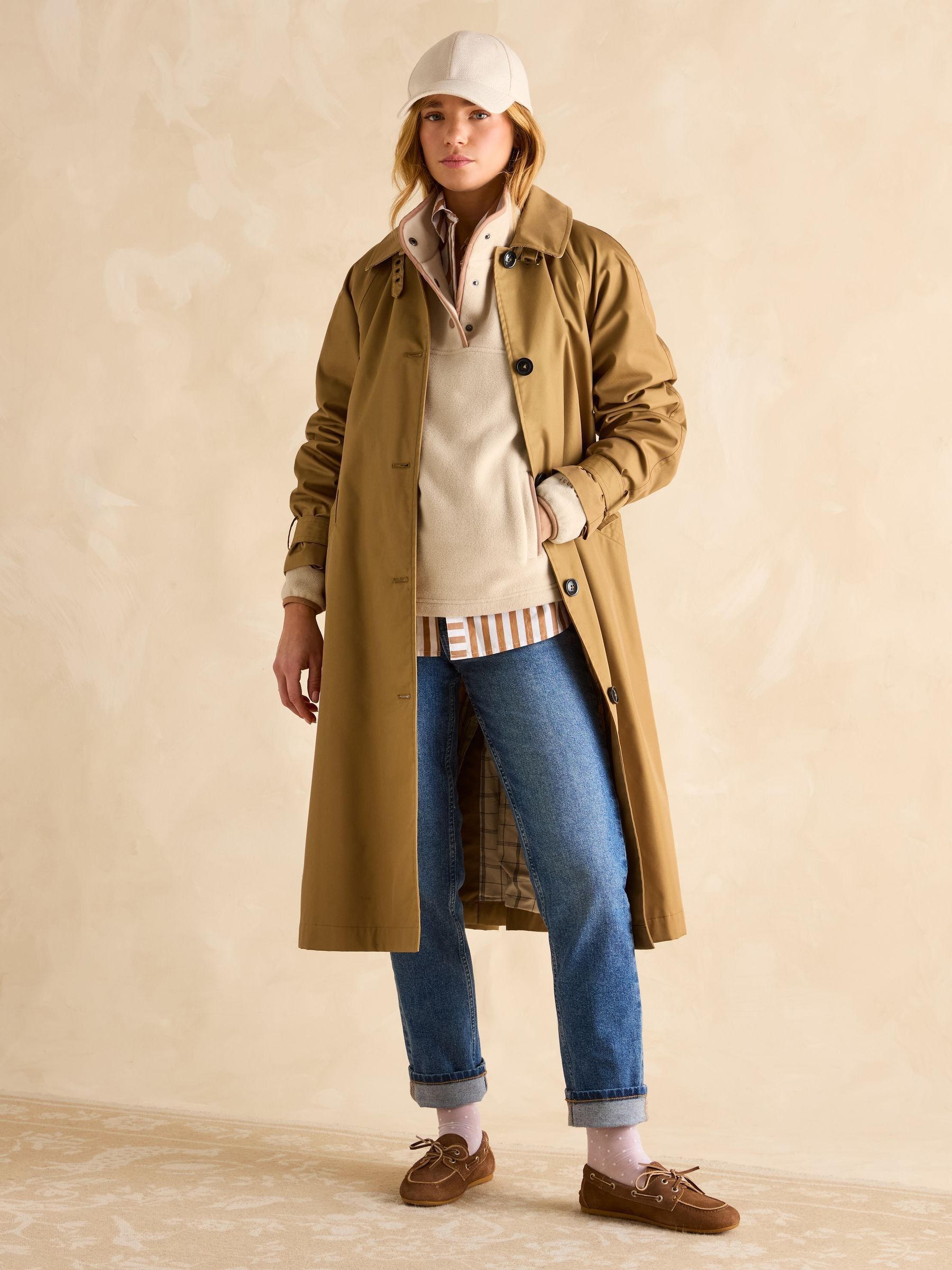Lulworth Beige Funnel Neck Fleece | Joules