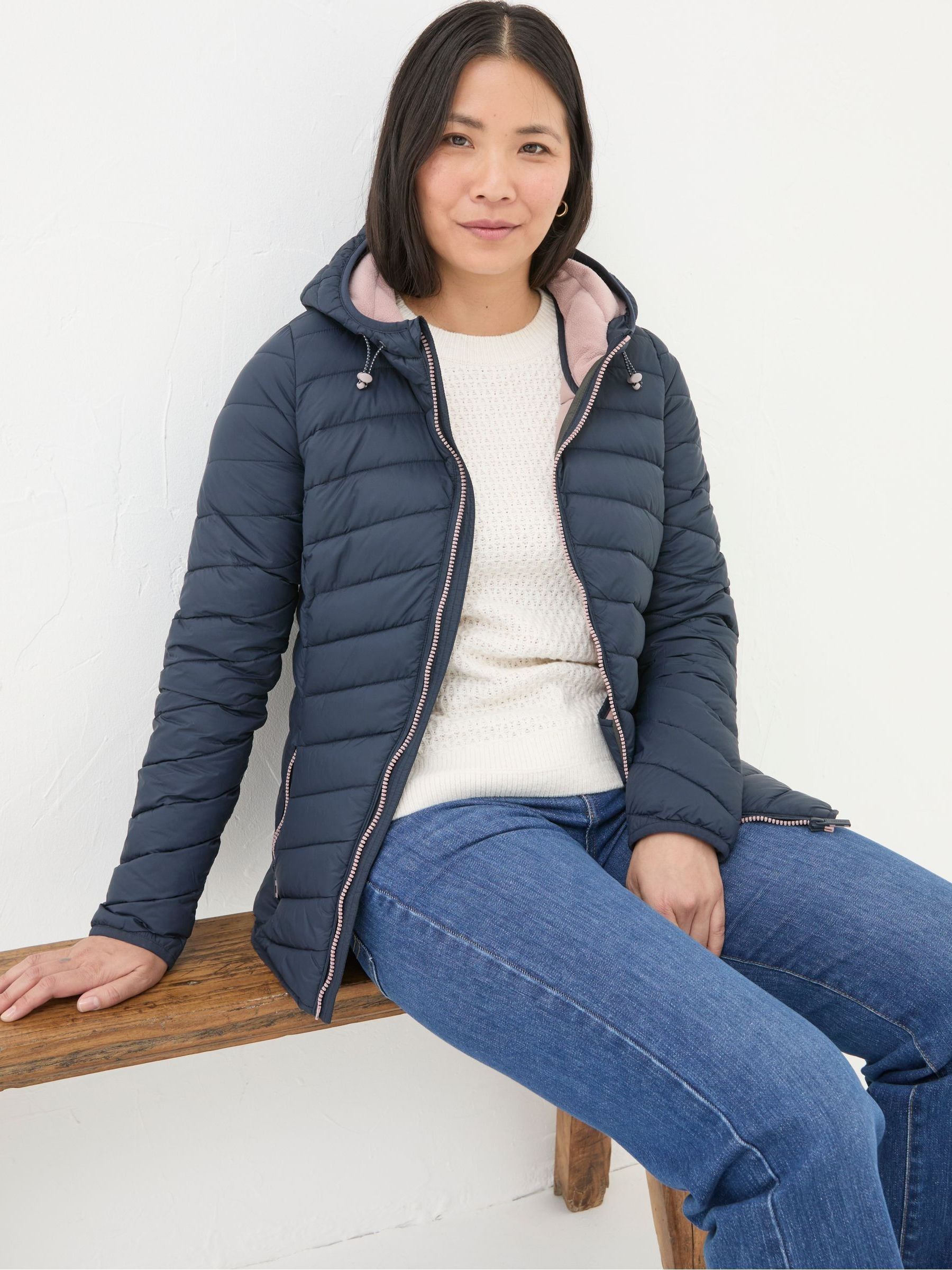 Ruby Navy Lightweight Puffer Jacket | FatFace