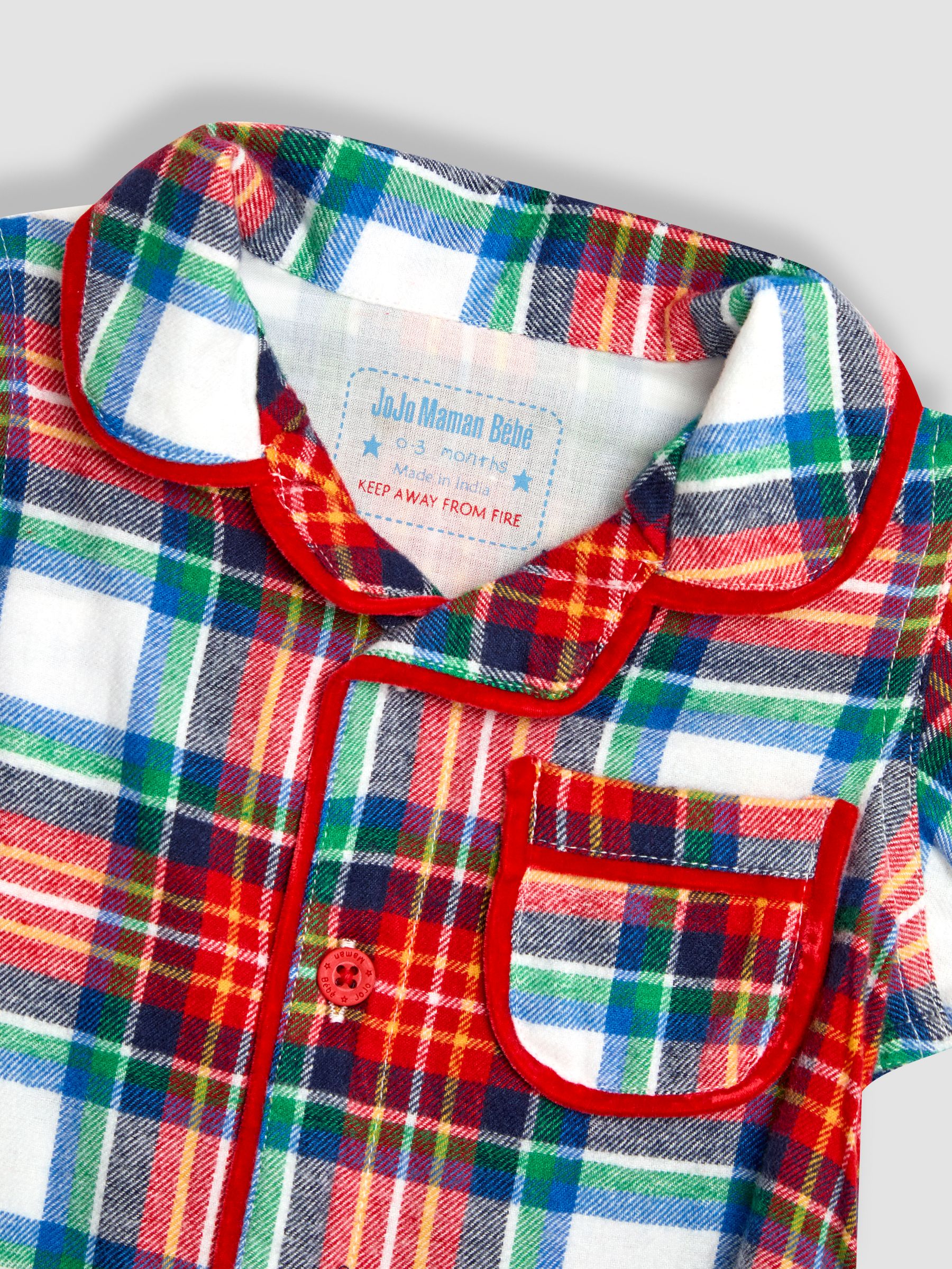 Cream Red Woven Check Pyjamas | JoJo Maman Bébé