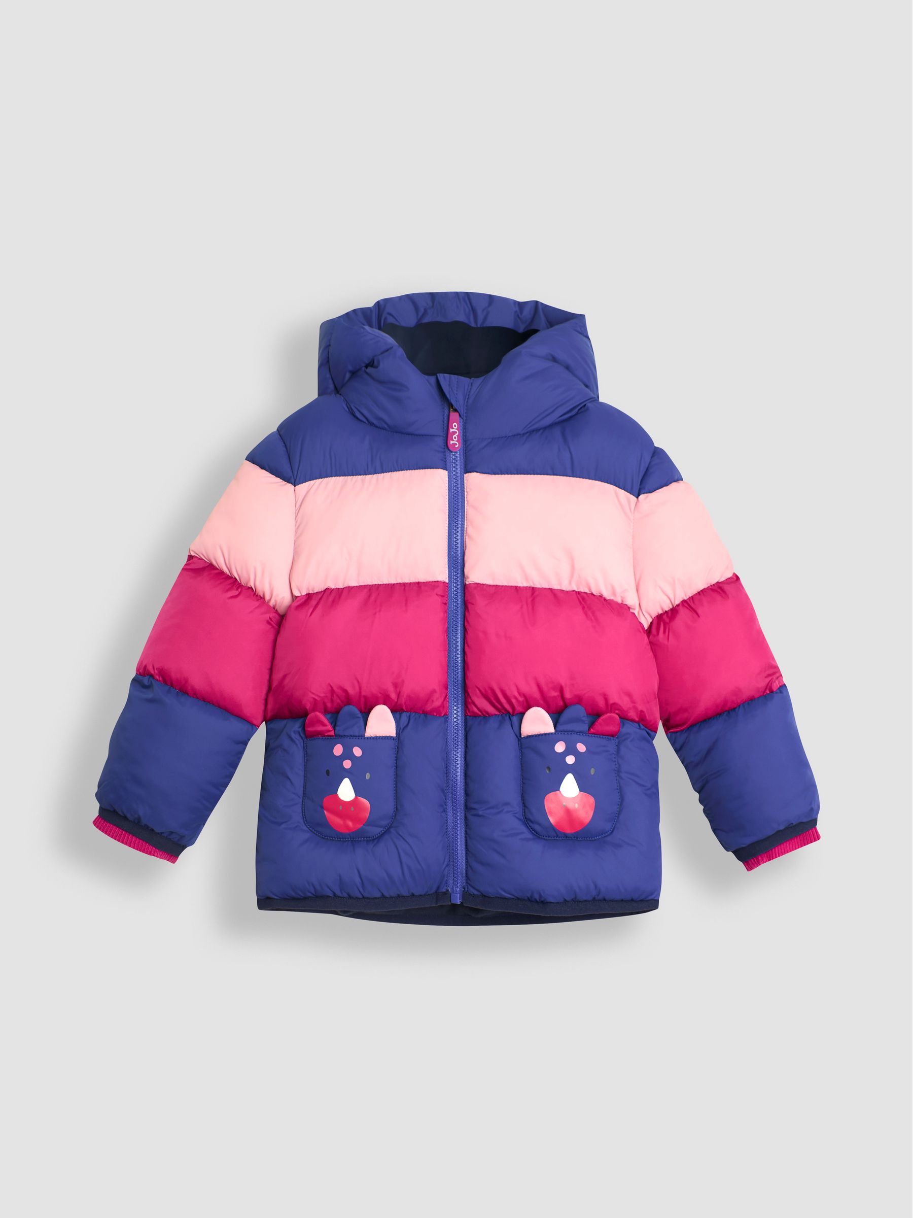 Cobalt Blue Dinosaur Puffer Jacket | JoJo Maman Bébé