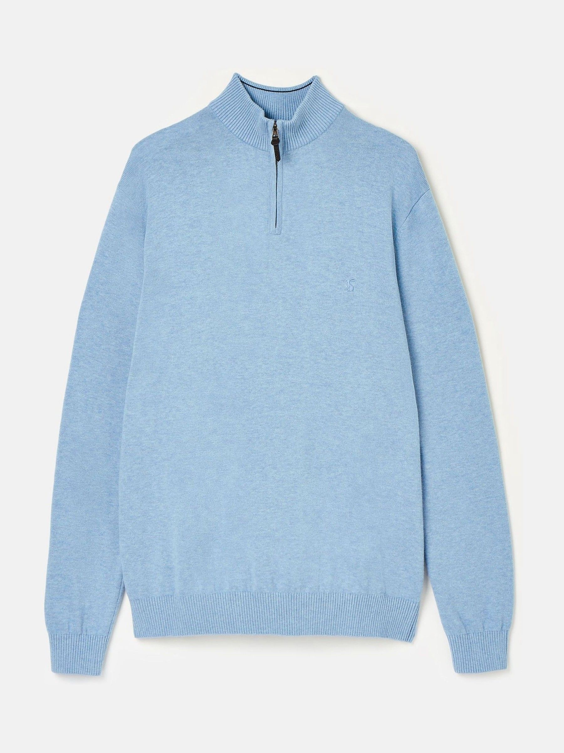 Hillside Light Blue Quarter Zip Knitted Jumper | Joules
