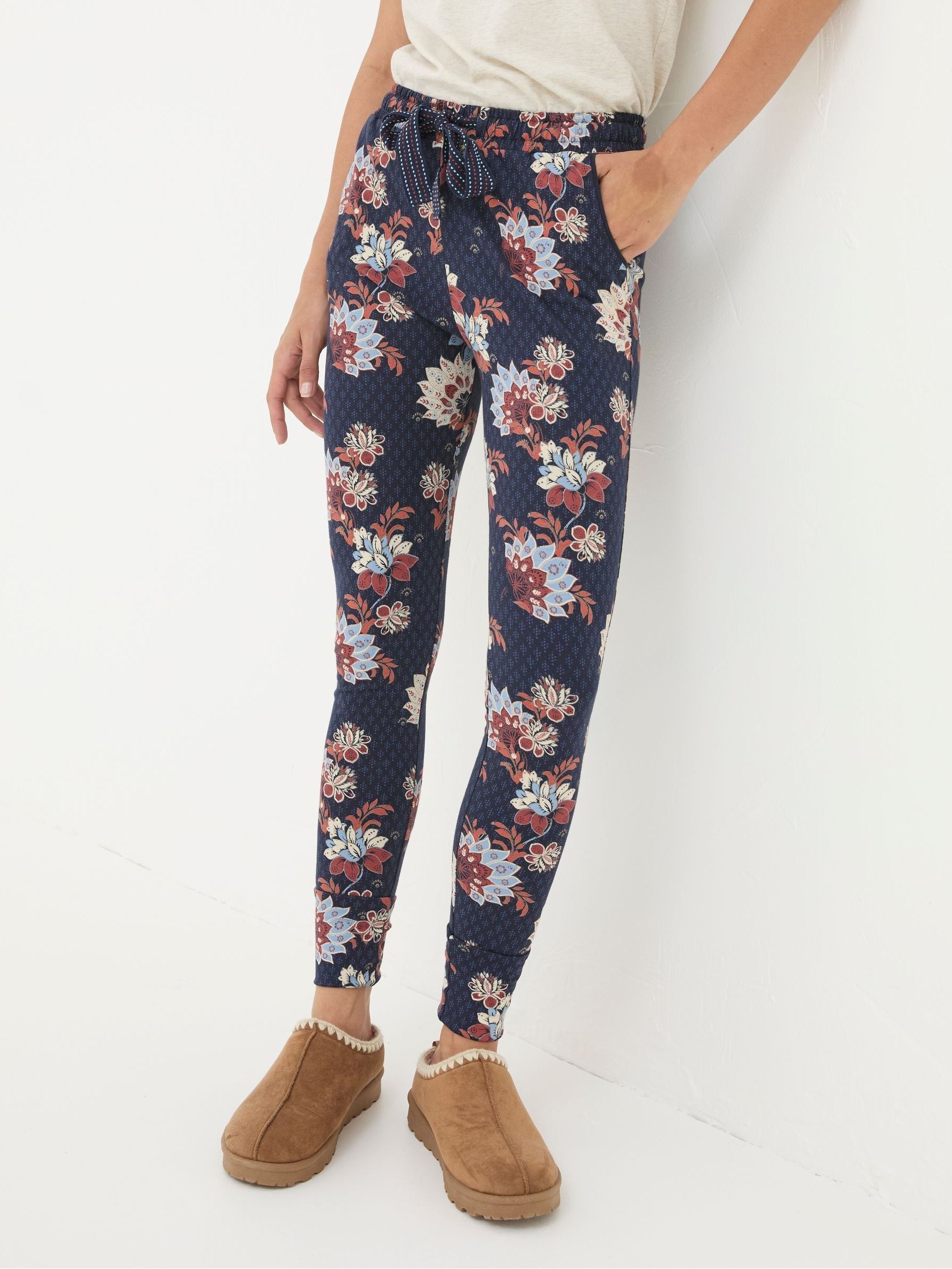 Ellie Navy Patchwork Pyjama Bottoms | FatFace