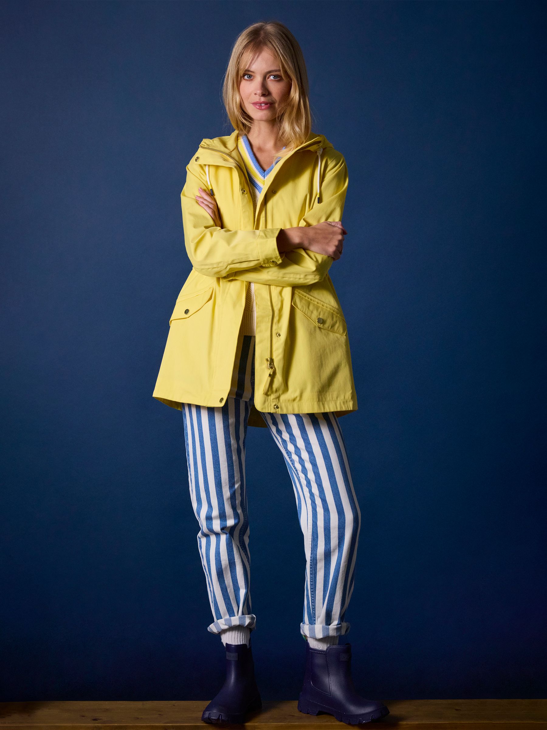 Portwell Yellow Waterproof Raincoat With Hood | Joules