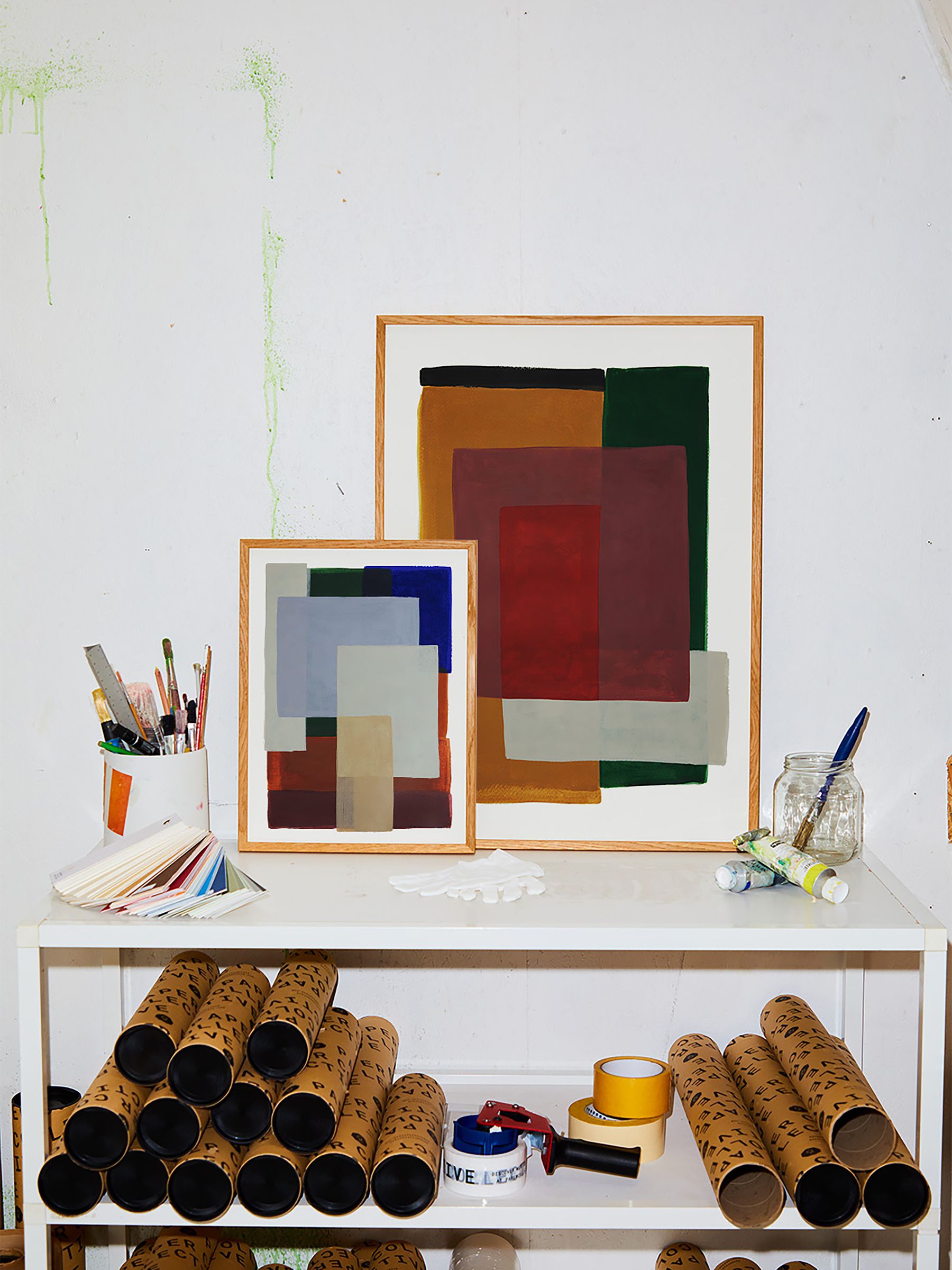 Paper Collective Multi Layers 01 Framed Wall Art Print in Natural Oak ...