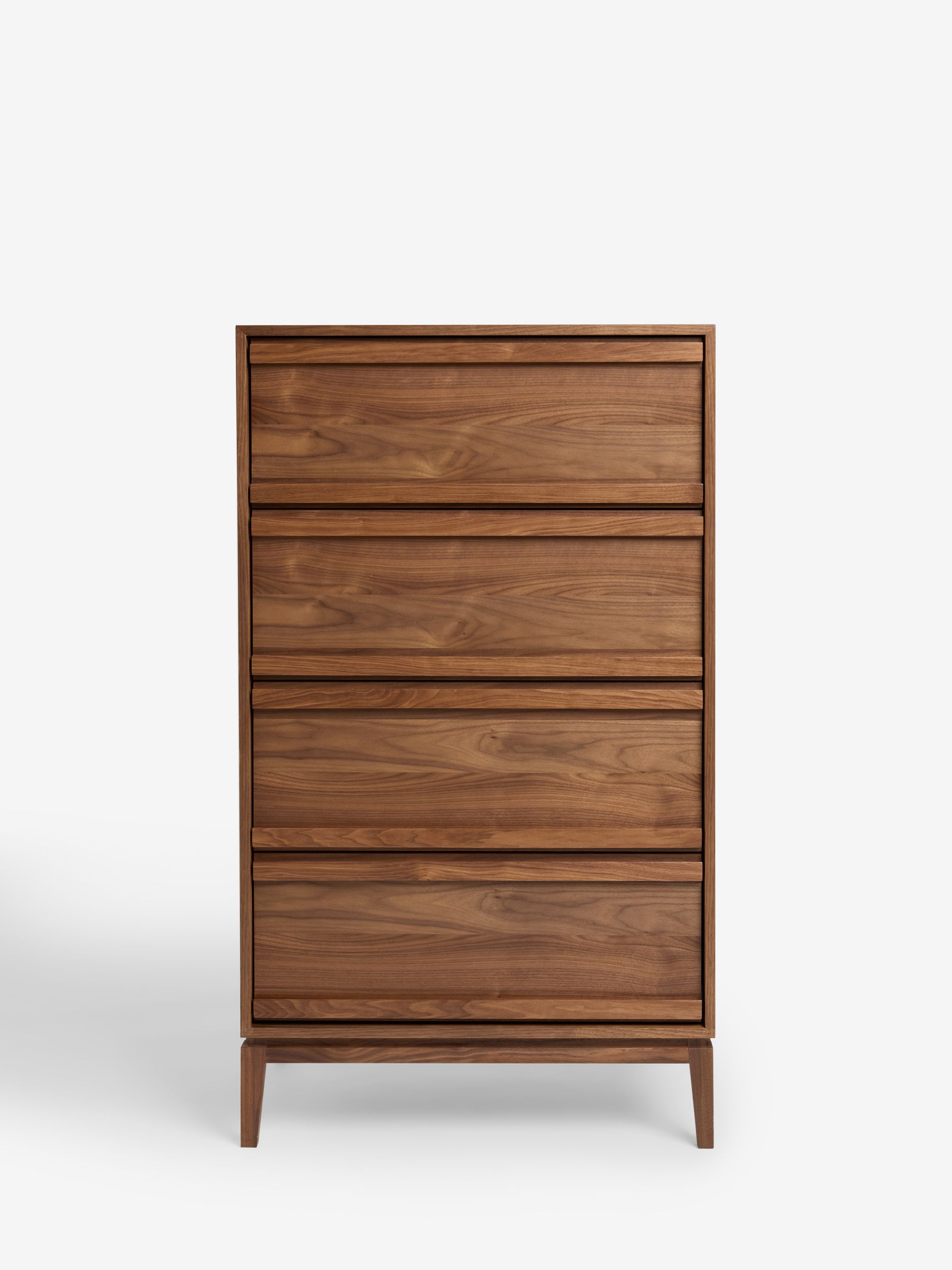 Brown 4 Drawer Tall Belgrave Walnut Chest of Drawers | Made