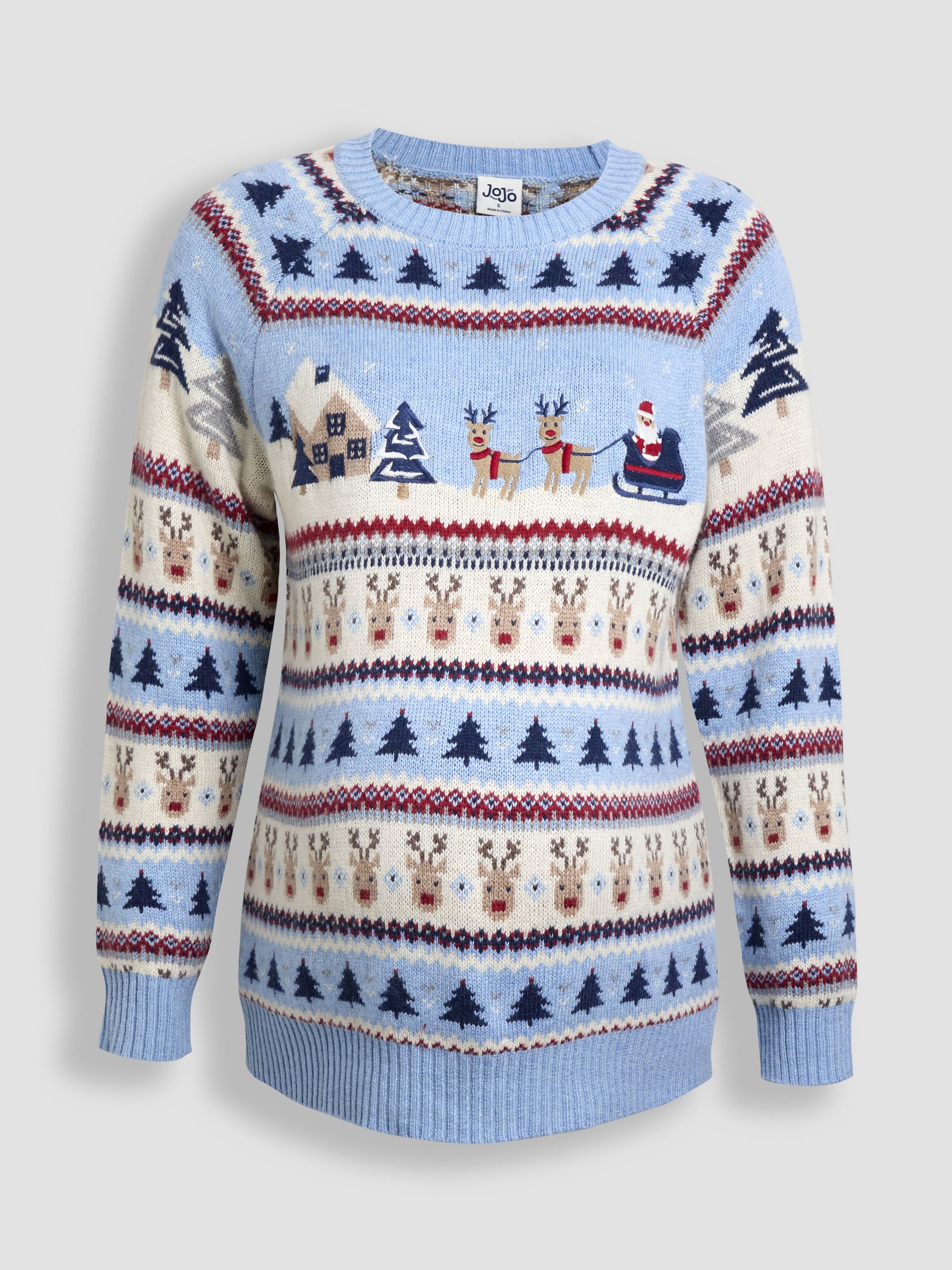 Blue Christmas Scene Jumper | JoJo Maman Bébé