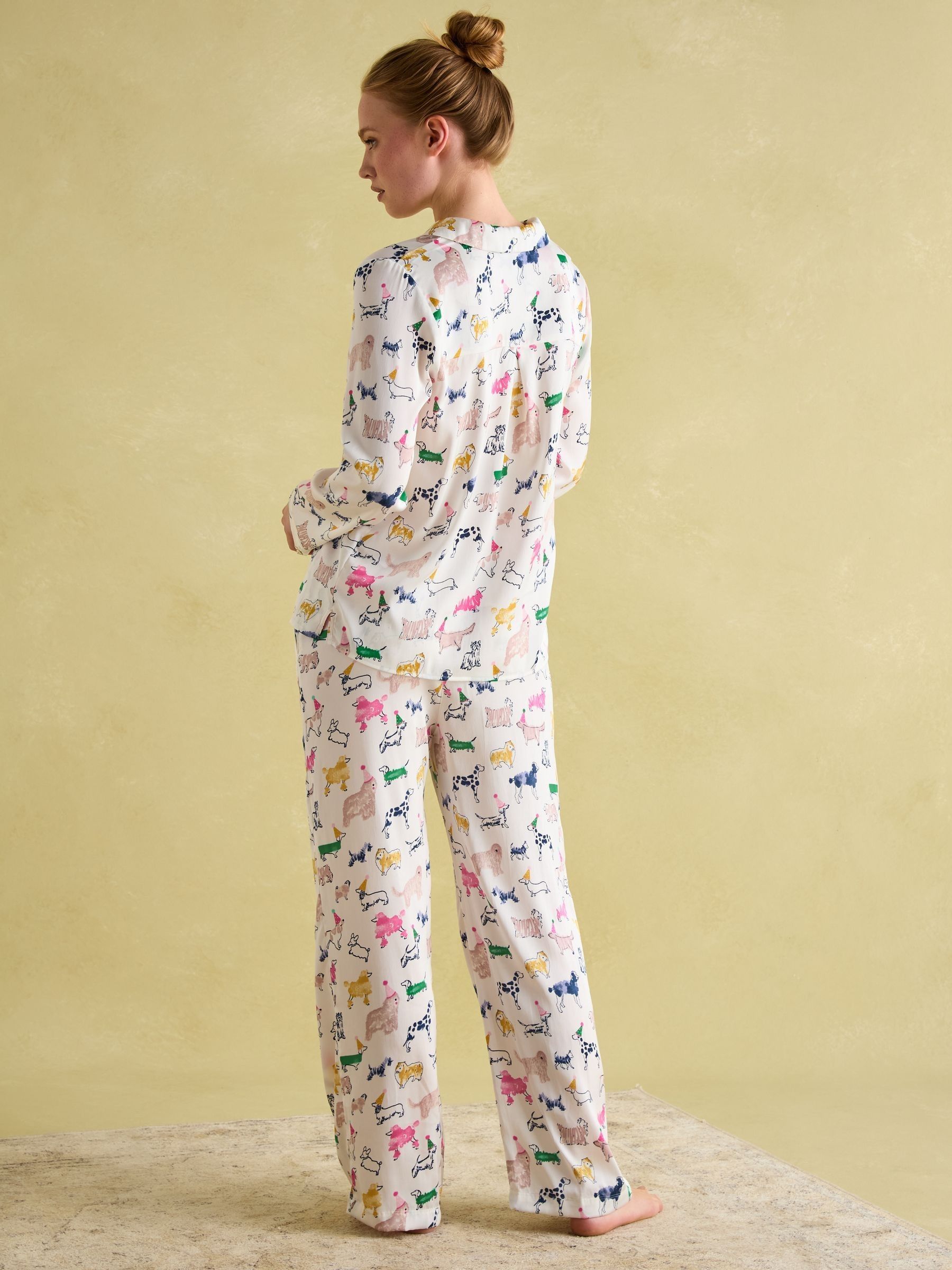 Bonnie Cream Satin Pyjama Set | Joules