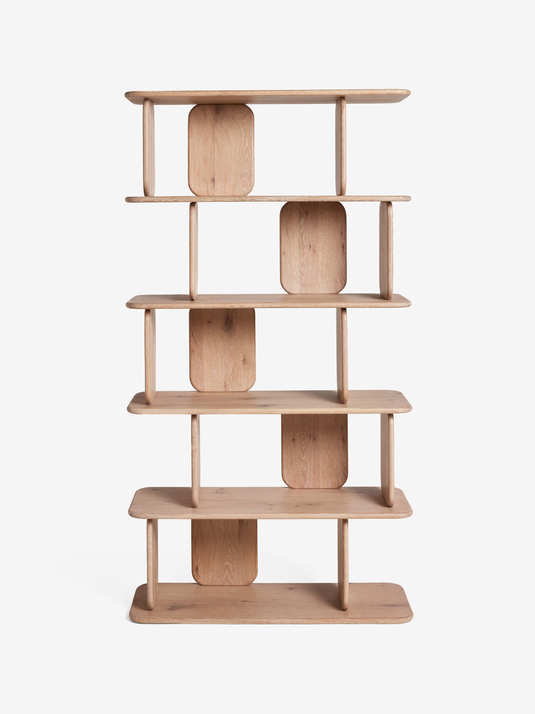 Nyla Tall Shelving Unit in White Wash Oak | Made
