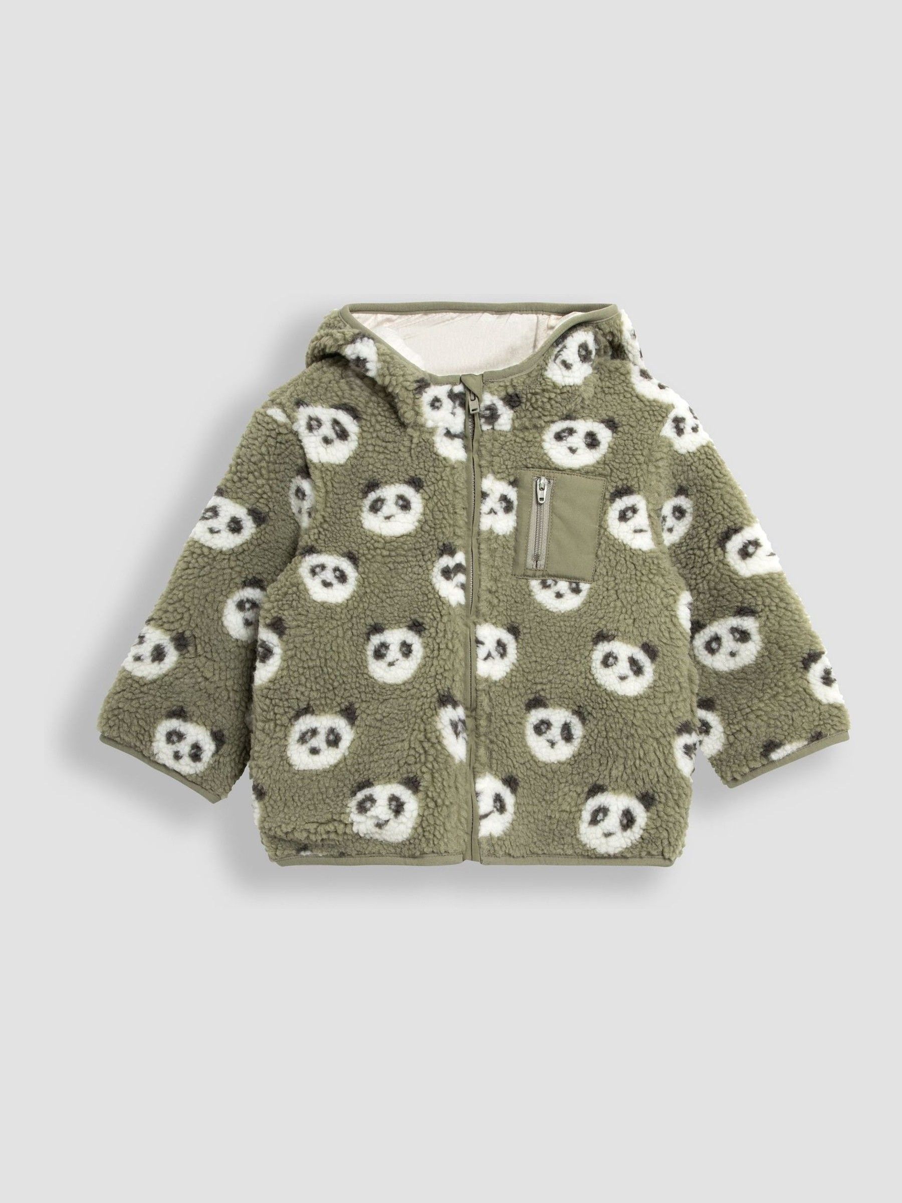 Stone Panda Lined Teddy Fleece | JoJo Maman Bébé