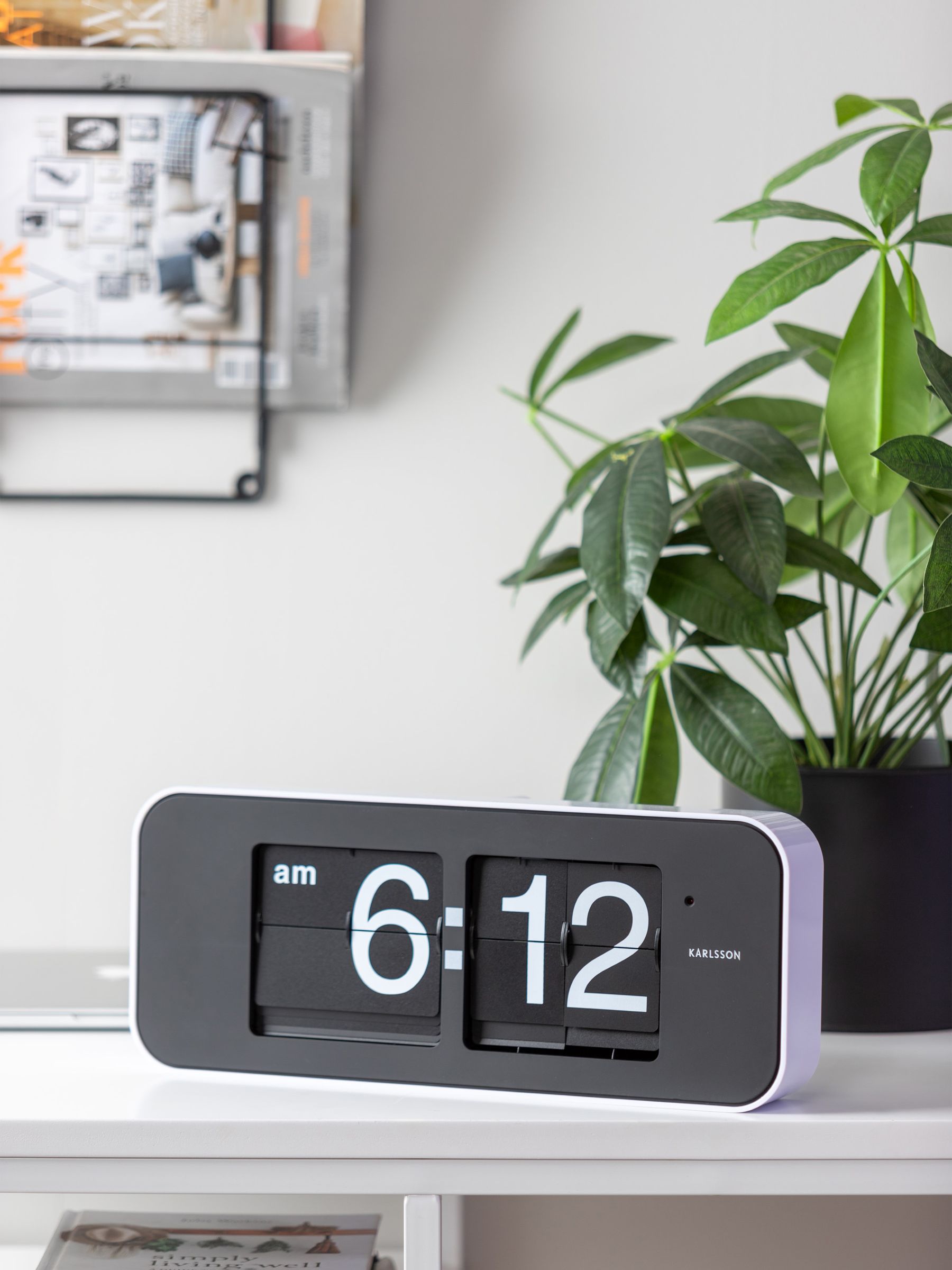 flip wall clock white