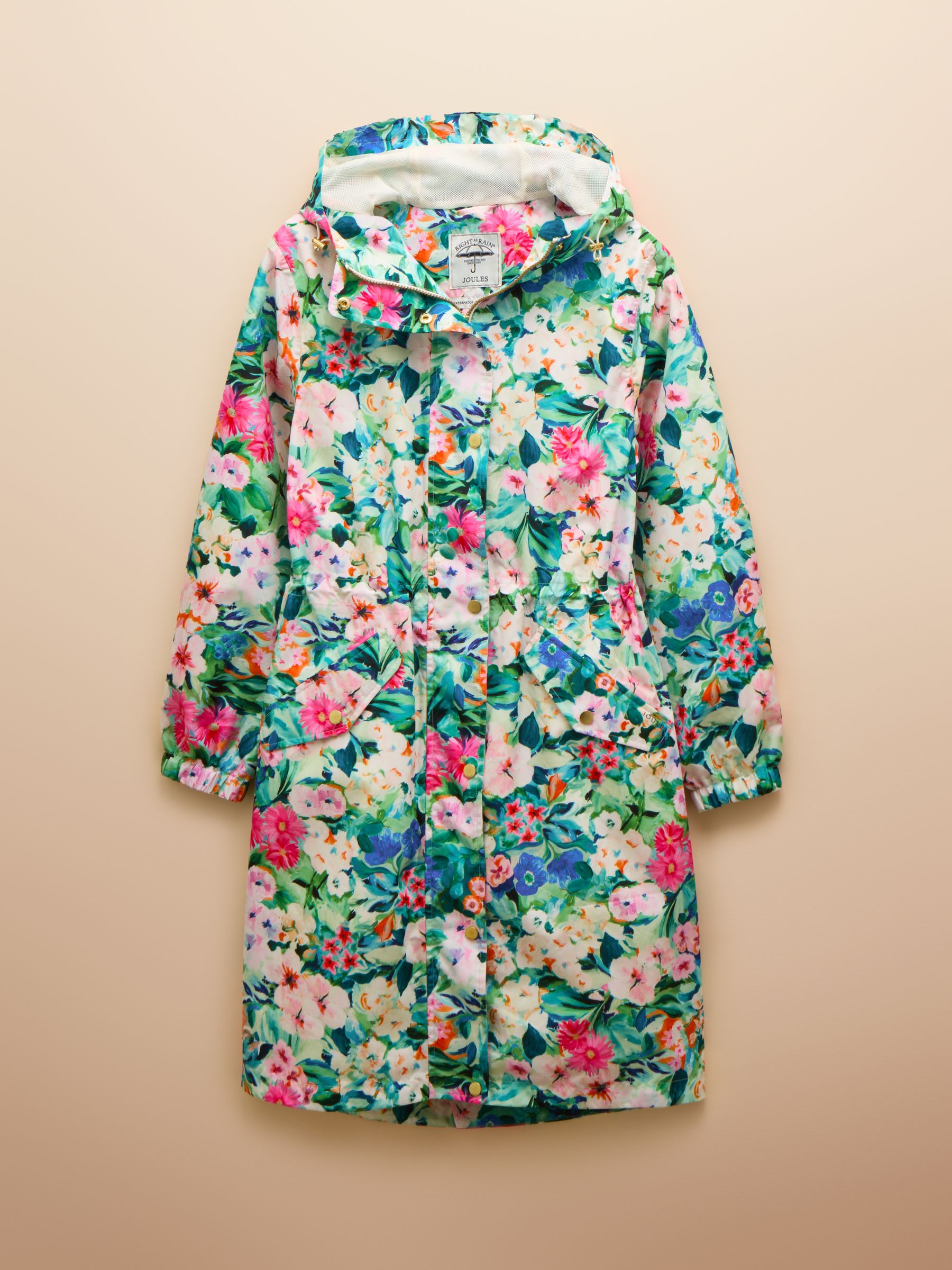 Holkham Floral Waterproof Packable Raincoat With Hood | Joules