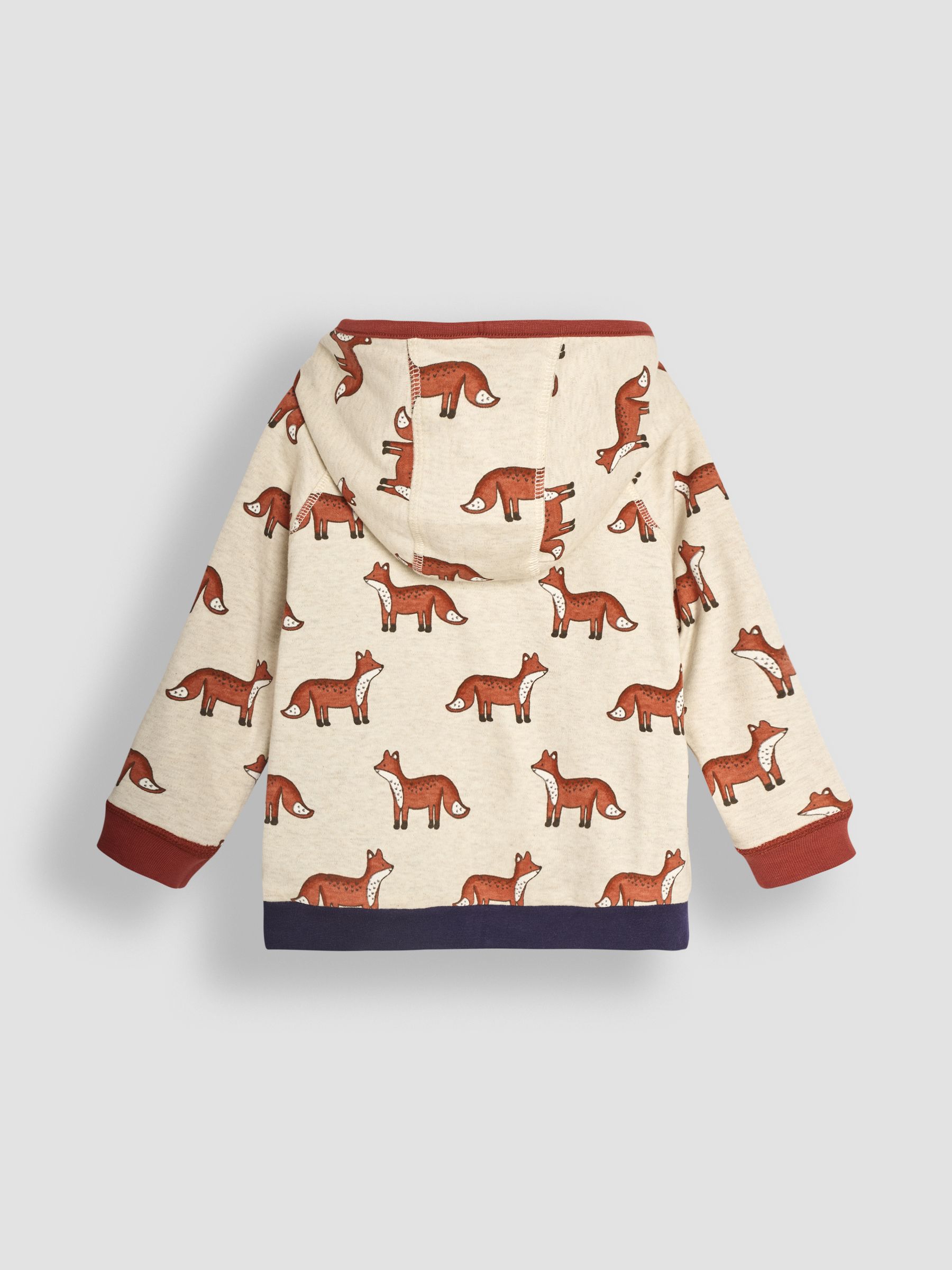 Rust Fox Applique Reversible Hoodie | JoJo Maman Bébé