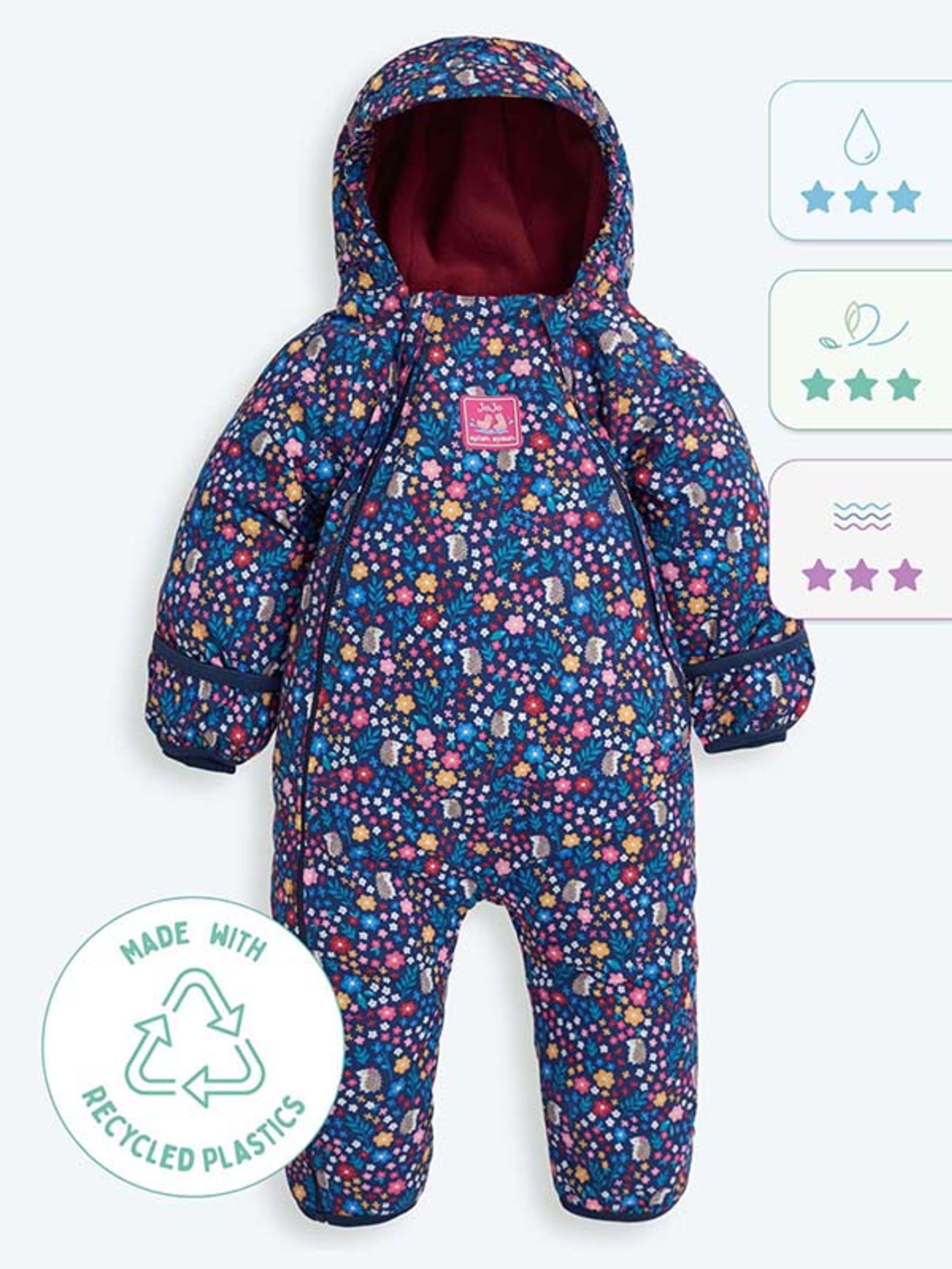 Navy Blue Woodland Waterproof Fleece Lined Puddle Suit | JoJo Maman Bébé