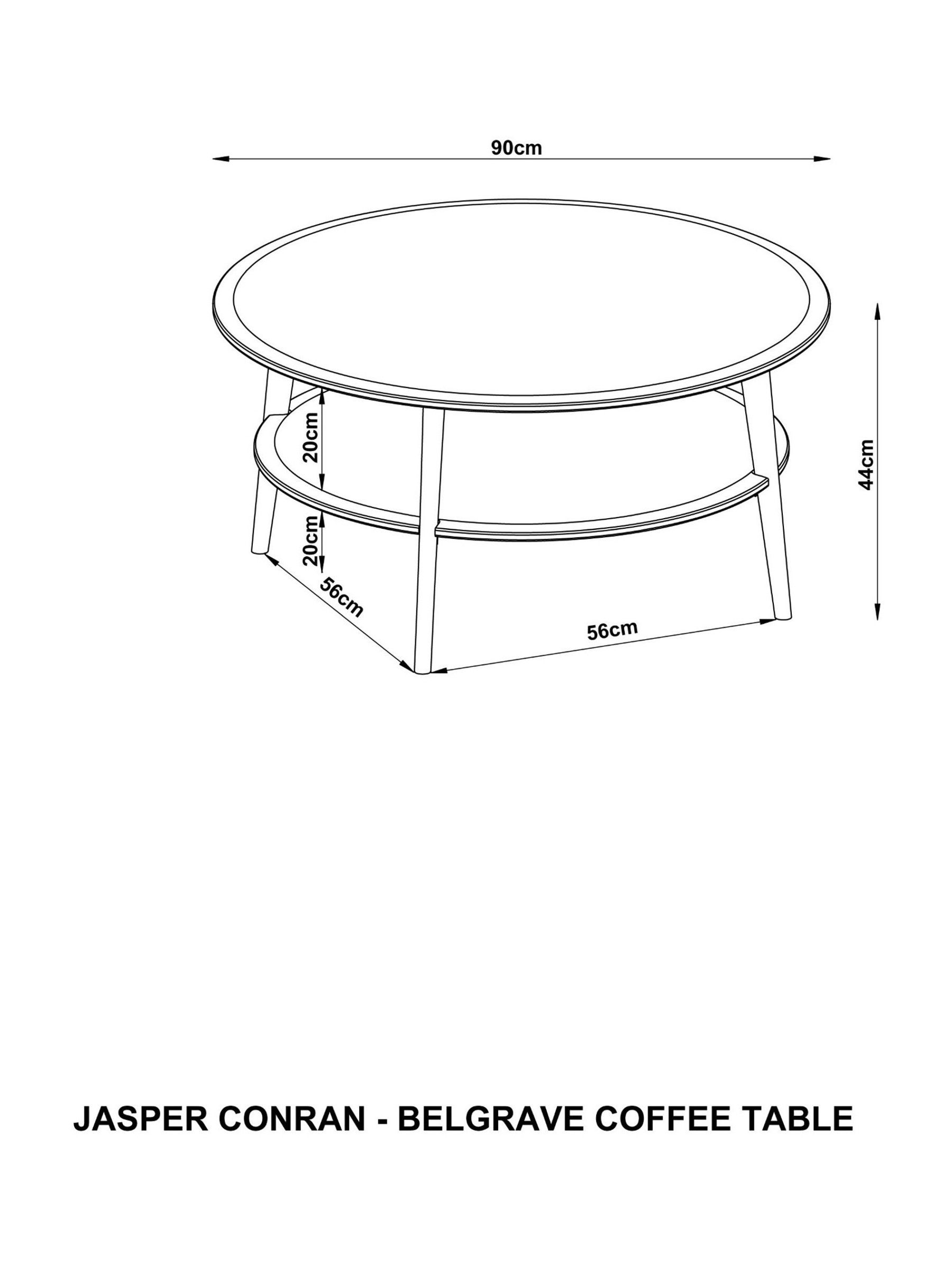 Jasper Conran London Brown Belgrave Walnut Round Coffee Table | Made