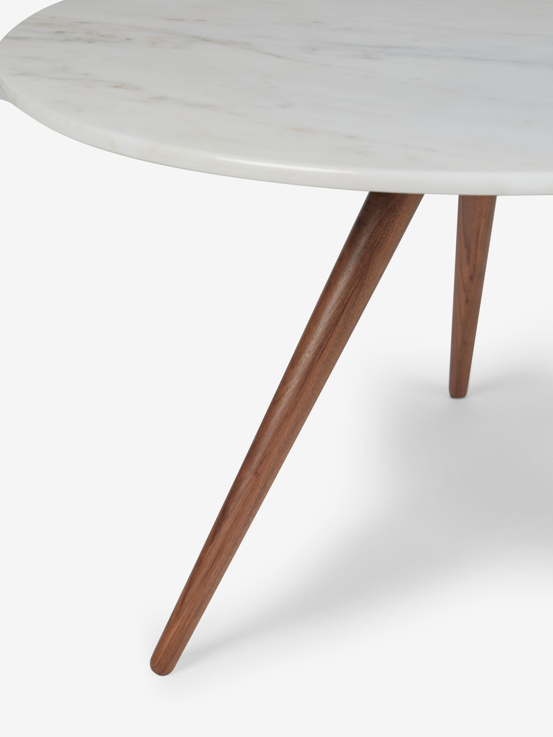 Brown Round 4 to 6 Seater Marble and Walnut Highbury Round Dining Table ...