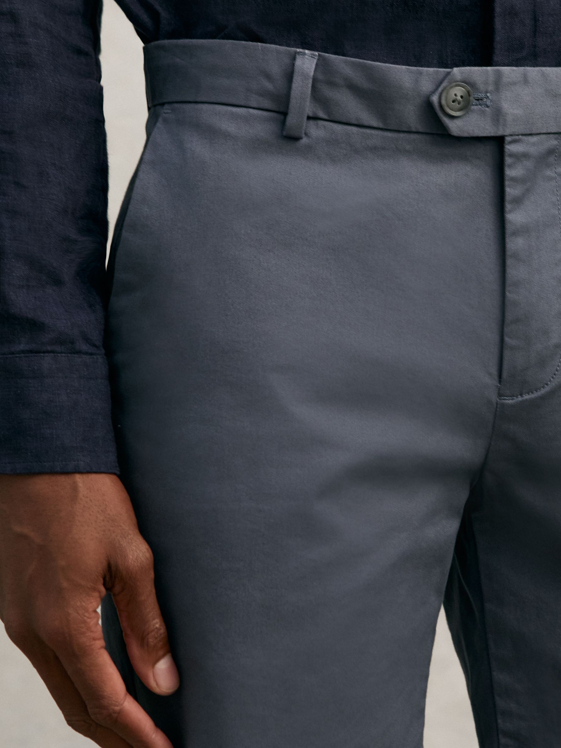 Reiss Short Length Casual Chino Shorts in Airforce Blue | REISS