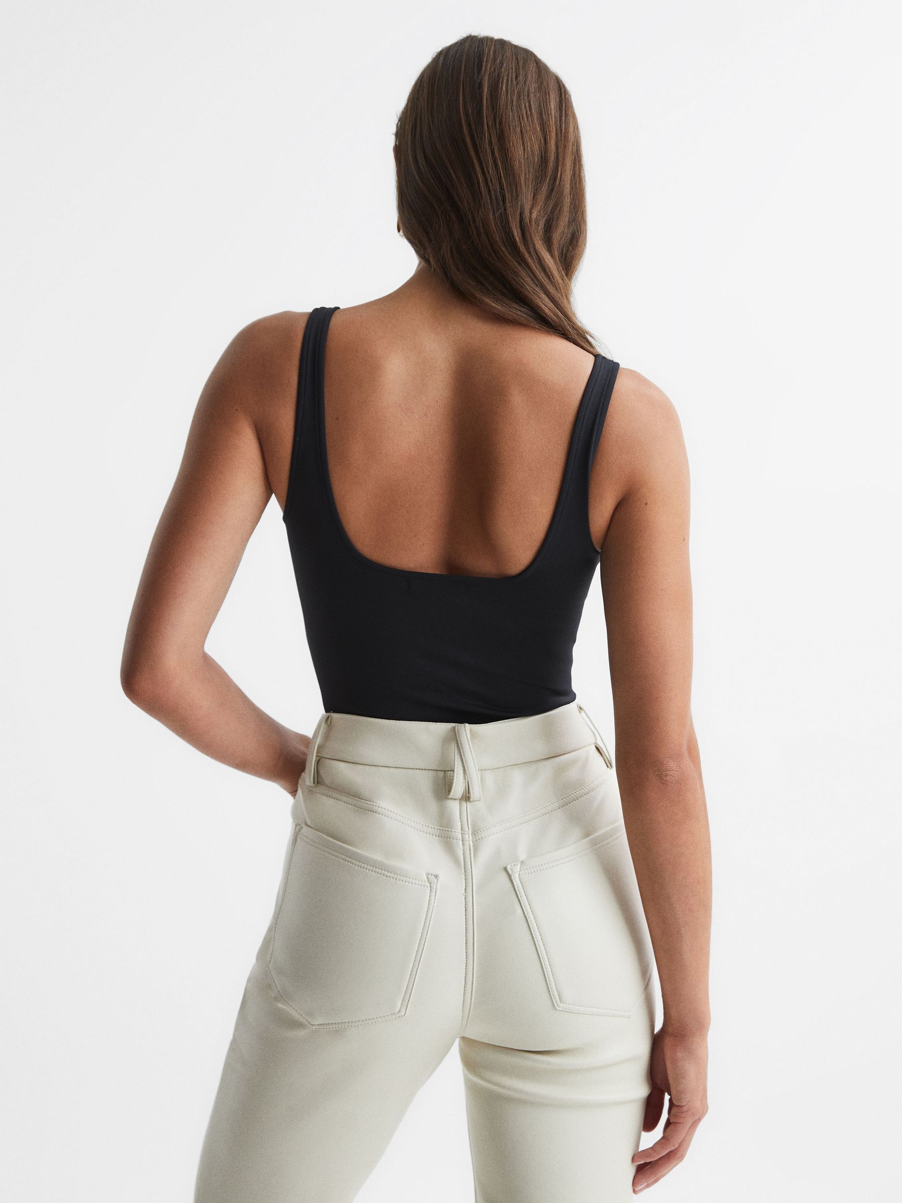 Reiss Good American Square Neck Bodies in Black - REISS