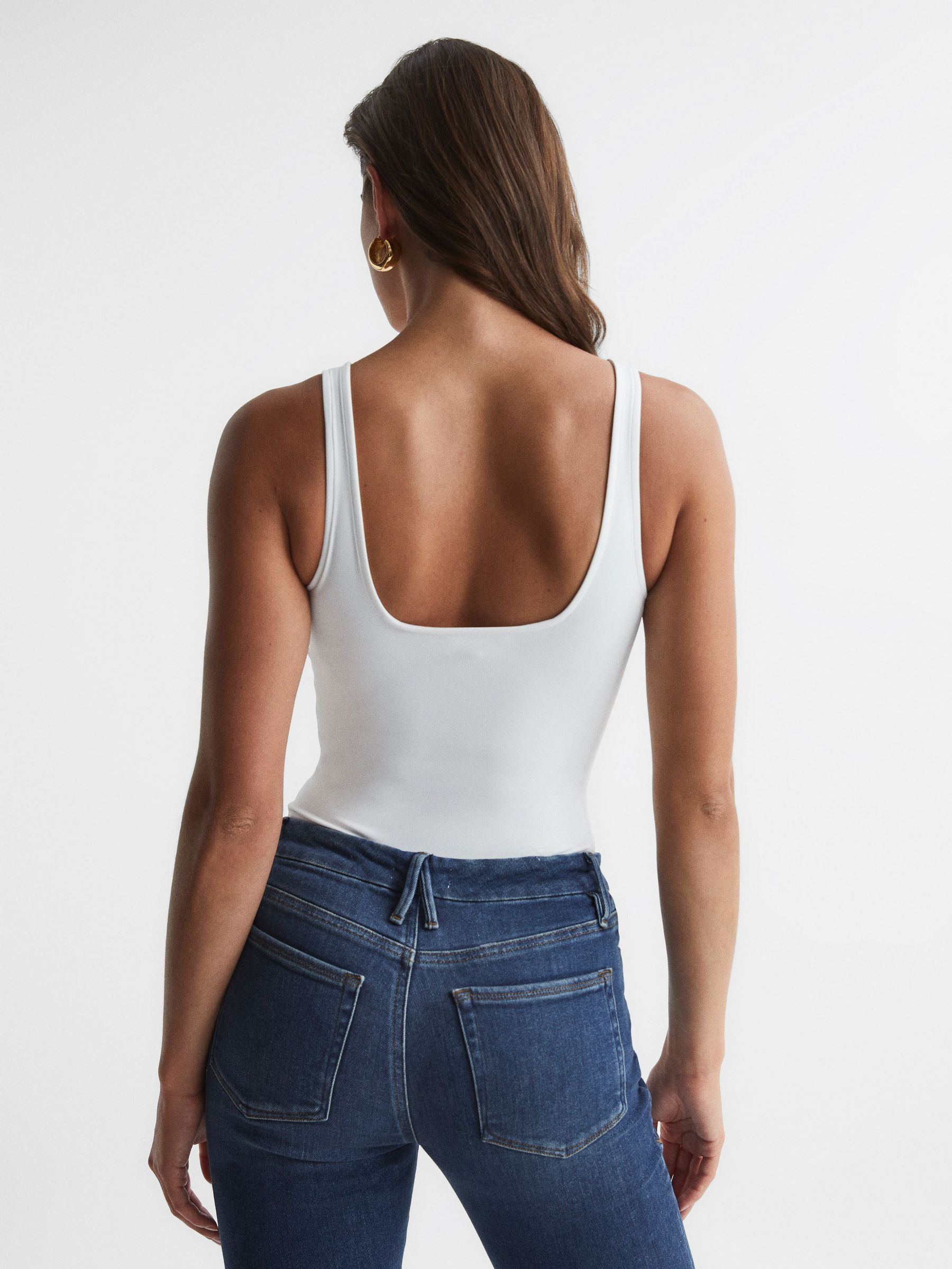 Reiss Good American Square Neck Bodies in White - REISS