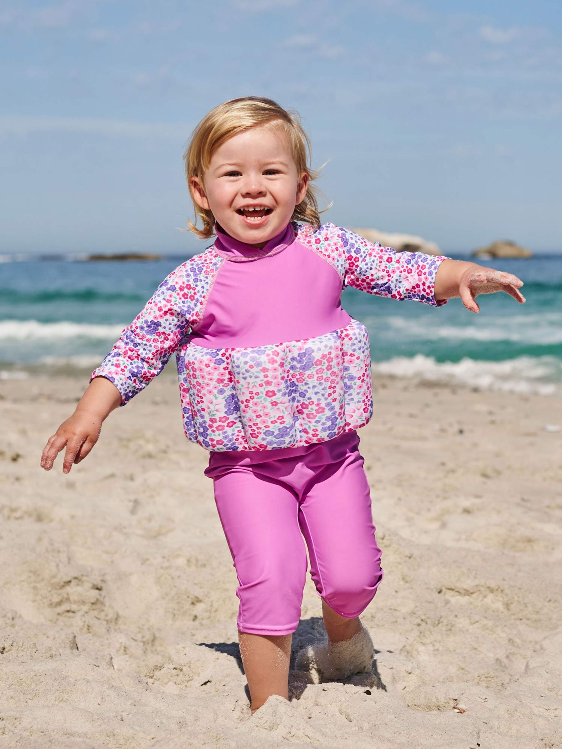 Pink Floral UPF 50 Sun Protection Float Suit | JoJo Maman Bébé
