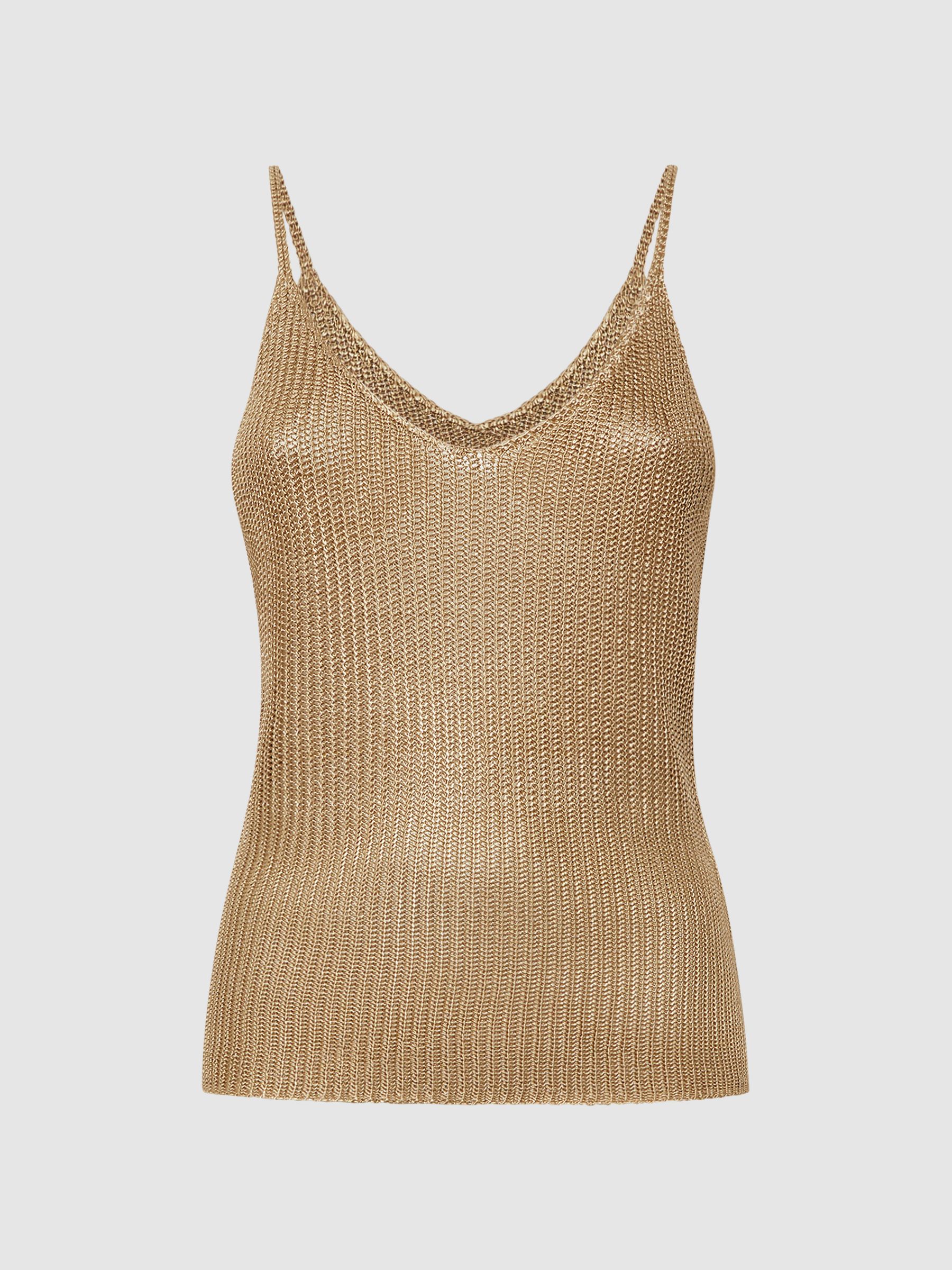 Reiss Metallic Vest in Gold | REISS