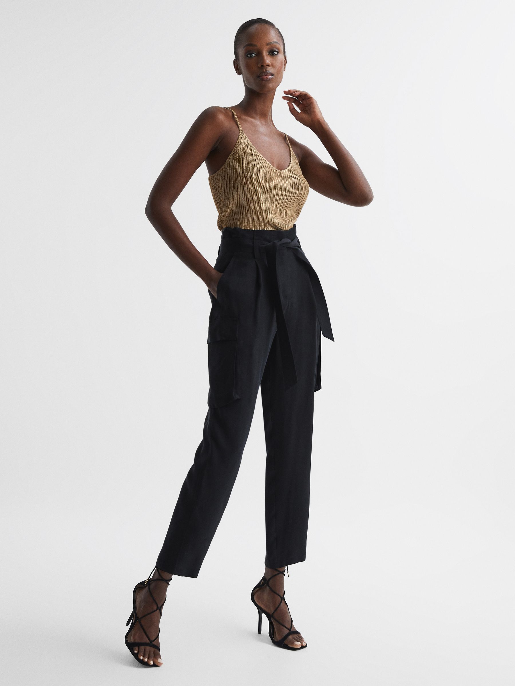 Reiss Metallic Vest in Gold | REISS