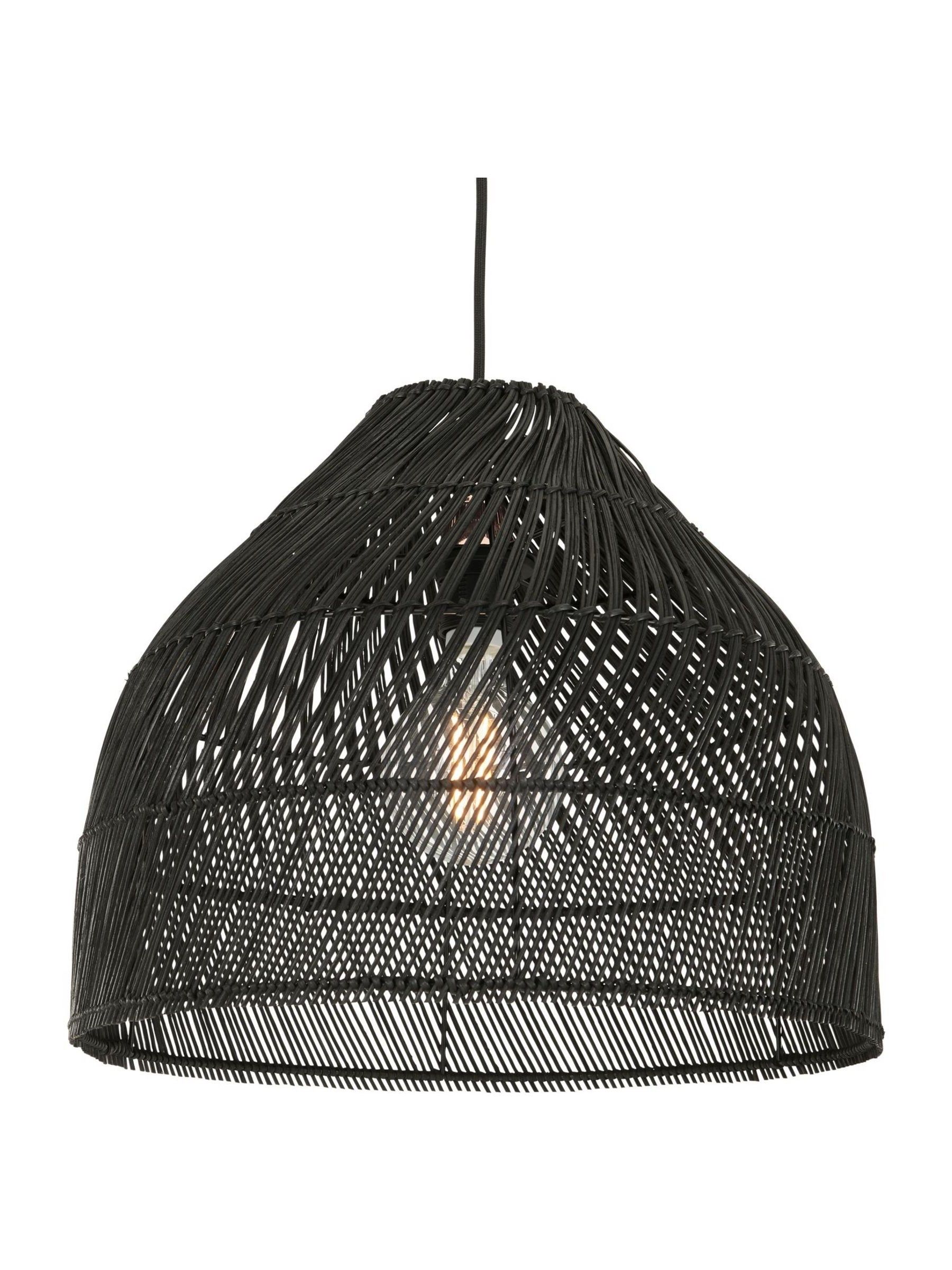 Java Small Lamp Shade in Black Rattan | Made