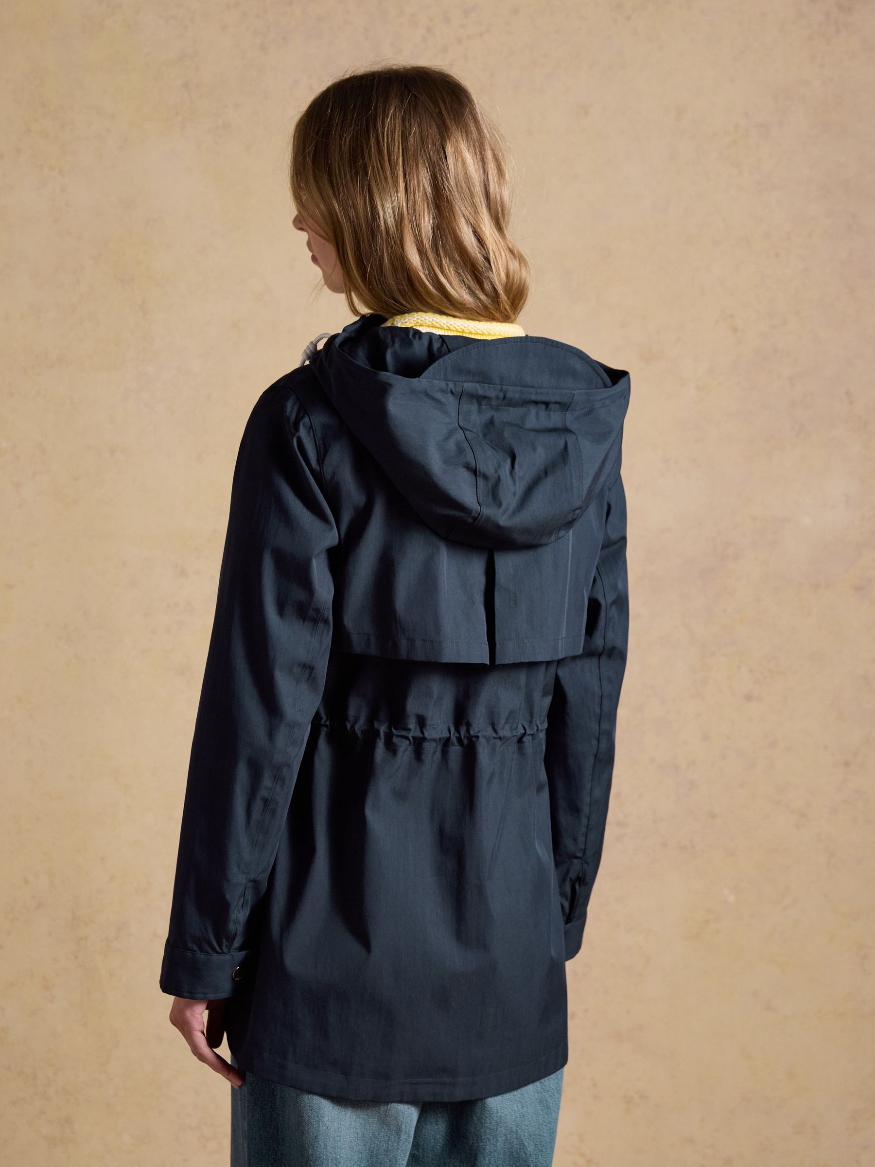 Portwell Navy Blue Hooded Waterproof Raincoat | Joules