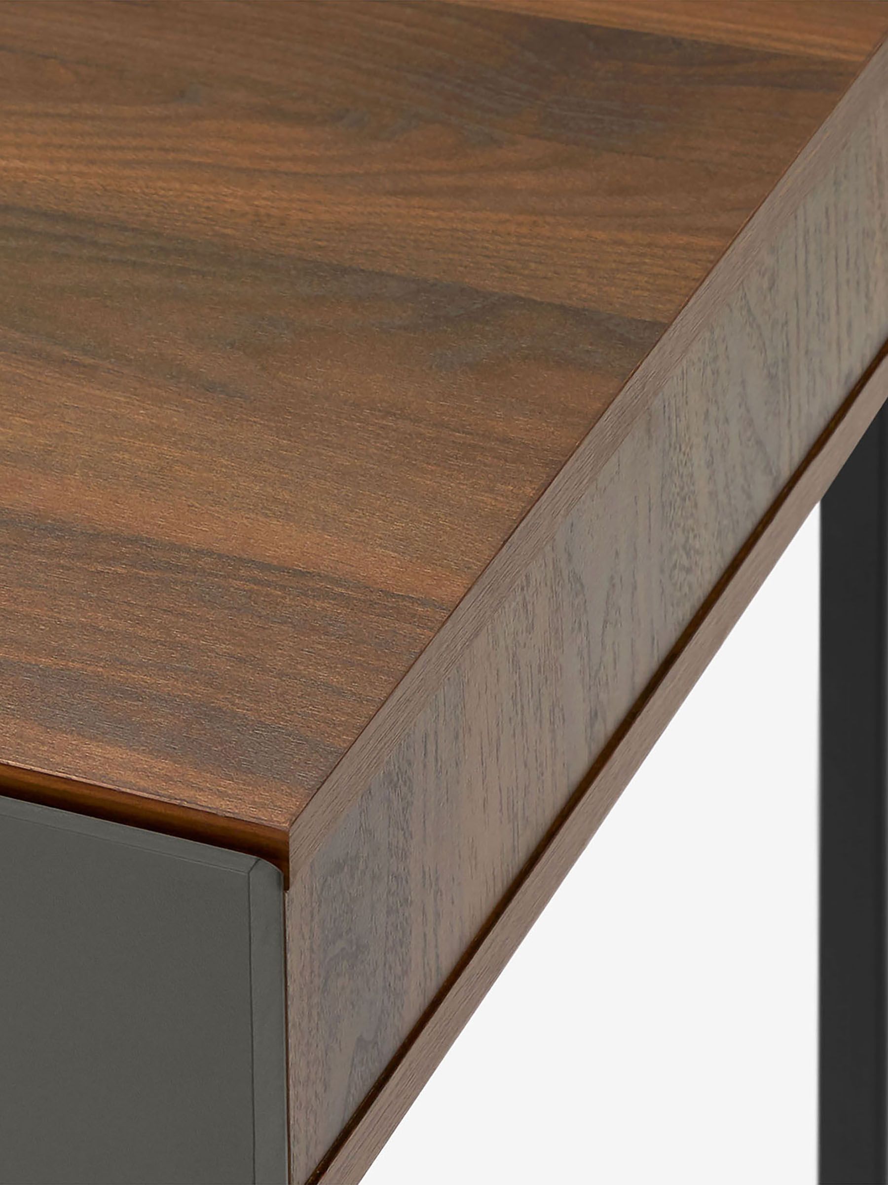 Hopkins Compact Desk in Walnut Effect and Grey Made
