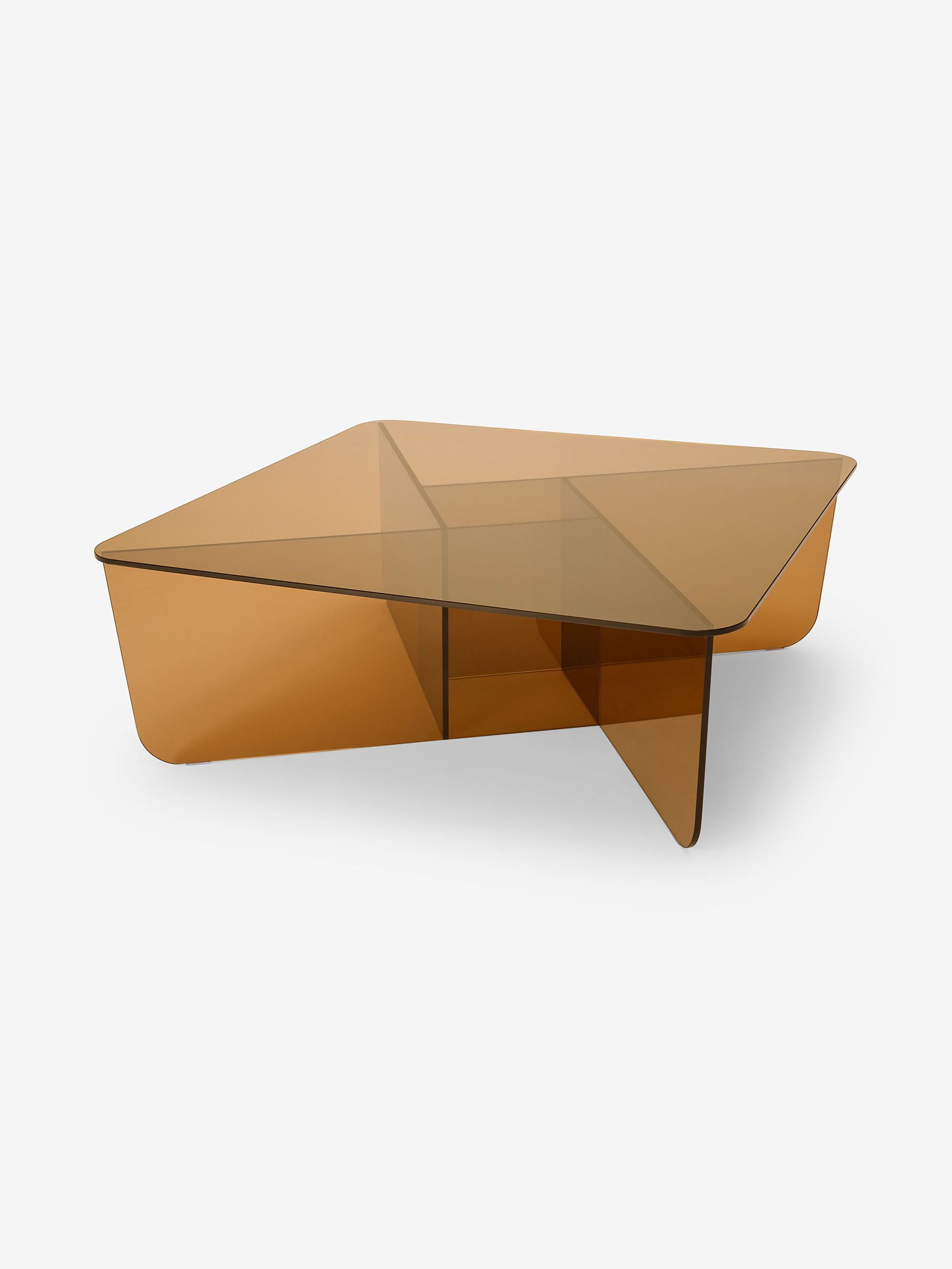 Oki Coffee Table in Caramel Glass | Made