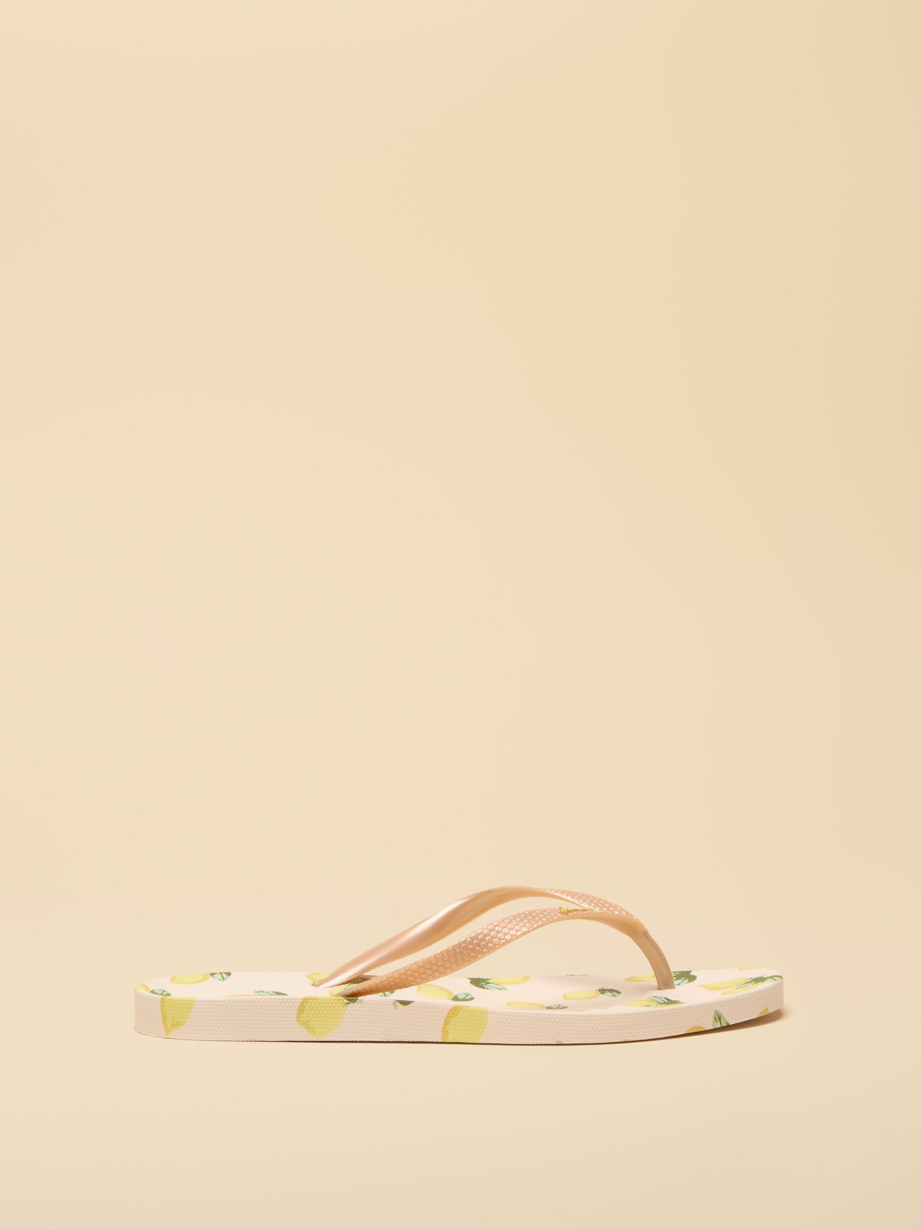 Sunvale Cream Lemon Flip Flops | Joules