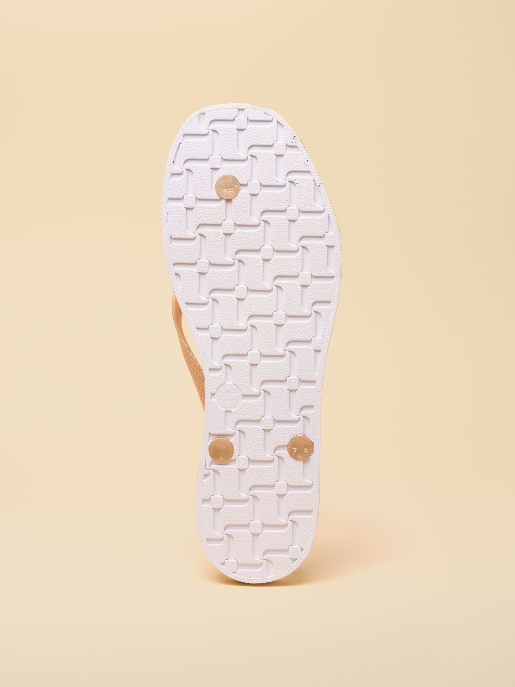 Sunvale Cream Lemon Flip Flops | Joules