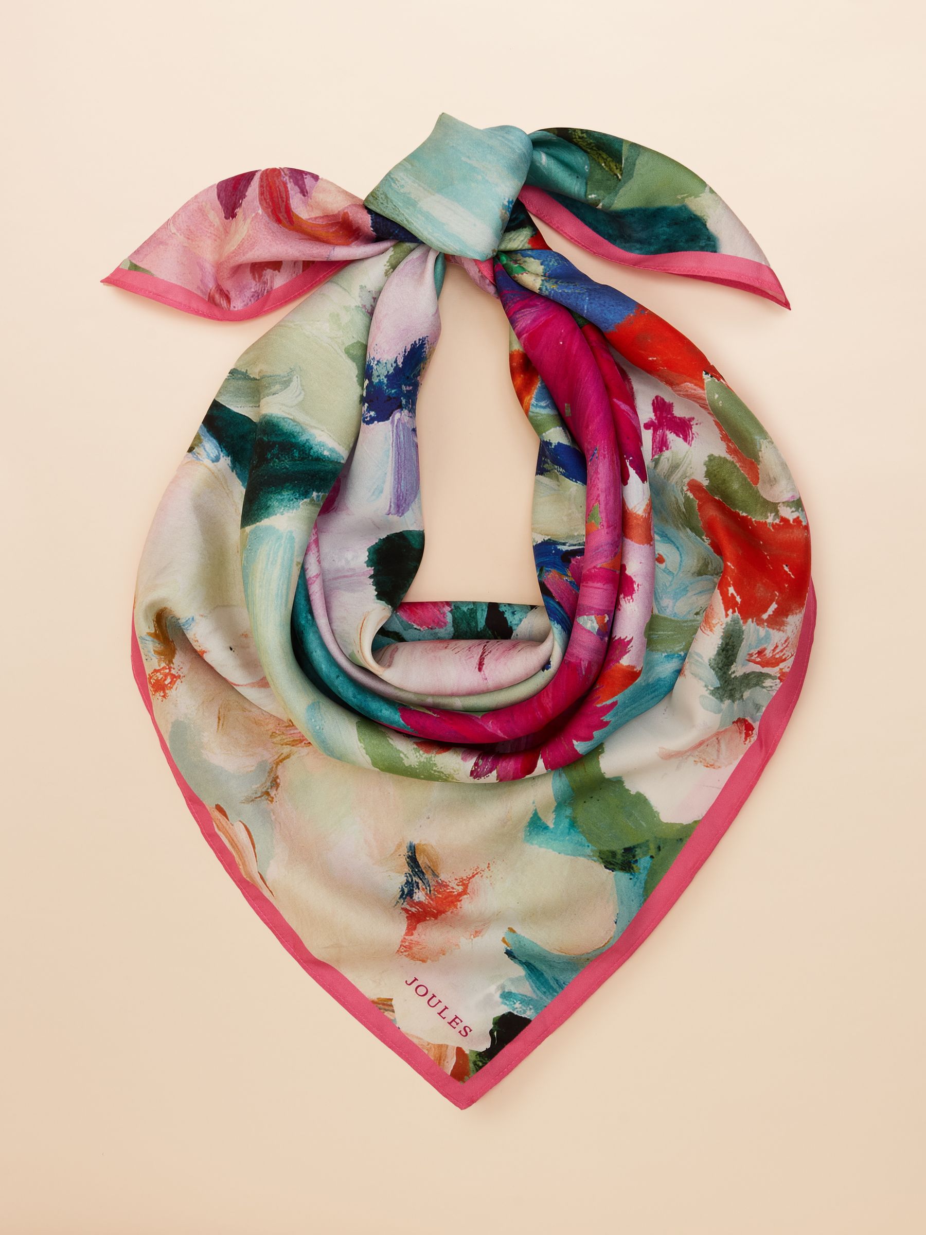 Bloomfield Floral Square 100% Silk Scarf | Joules