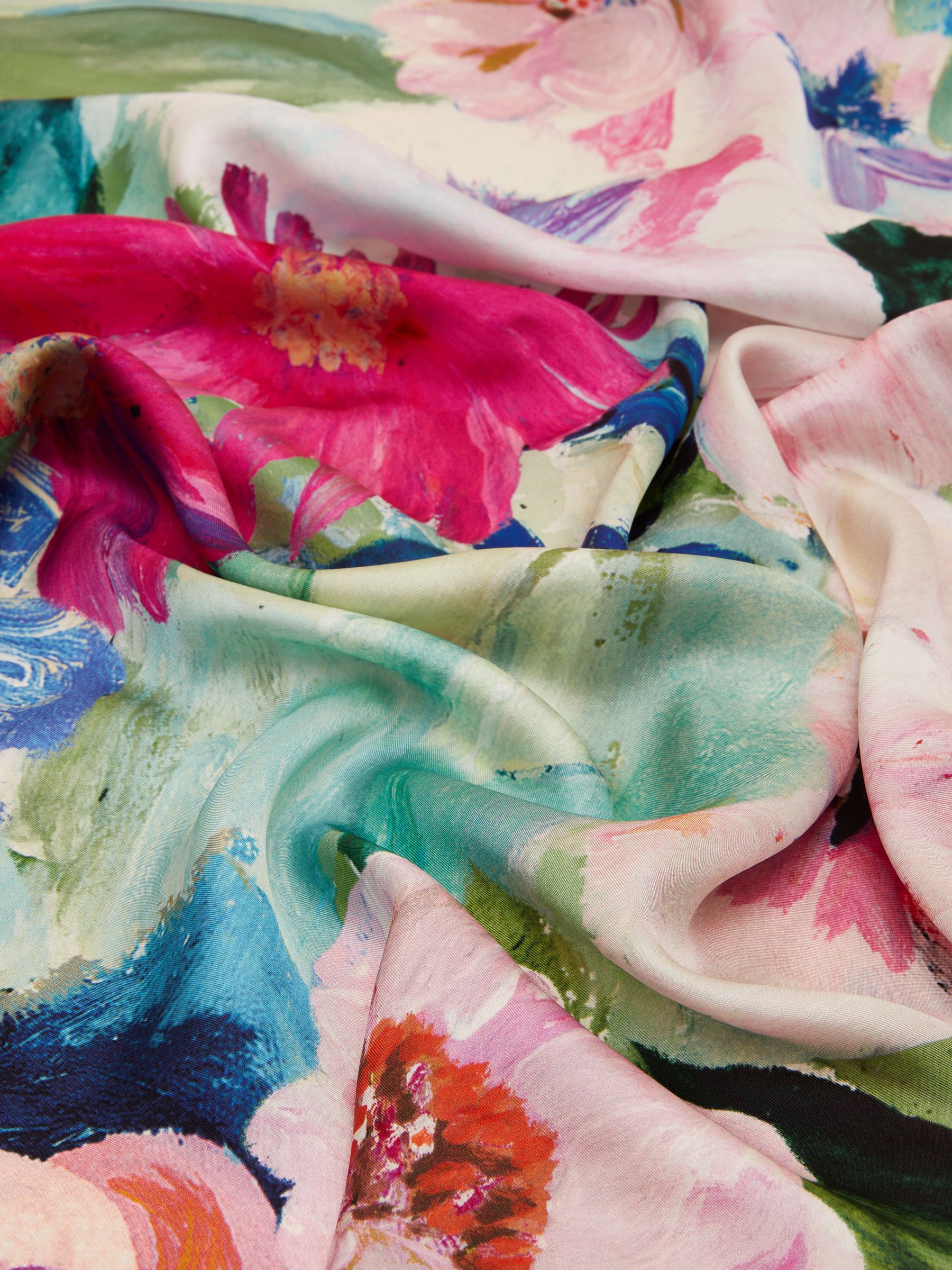 Bloomfield Floral Square 100% Silk Scarf | Joules