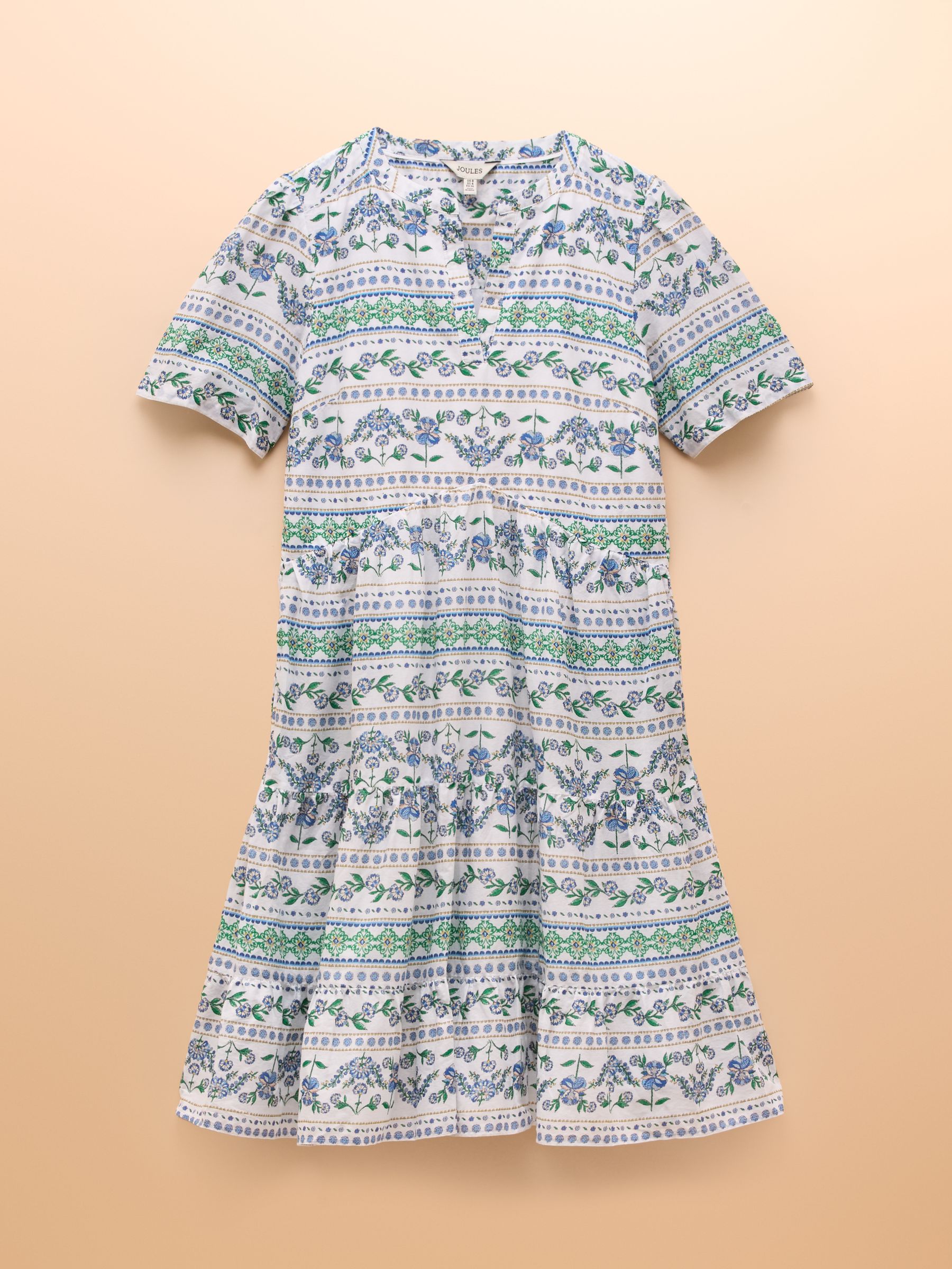 Ariella Blue Cotton Tiered Dress | Joules