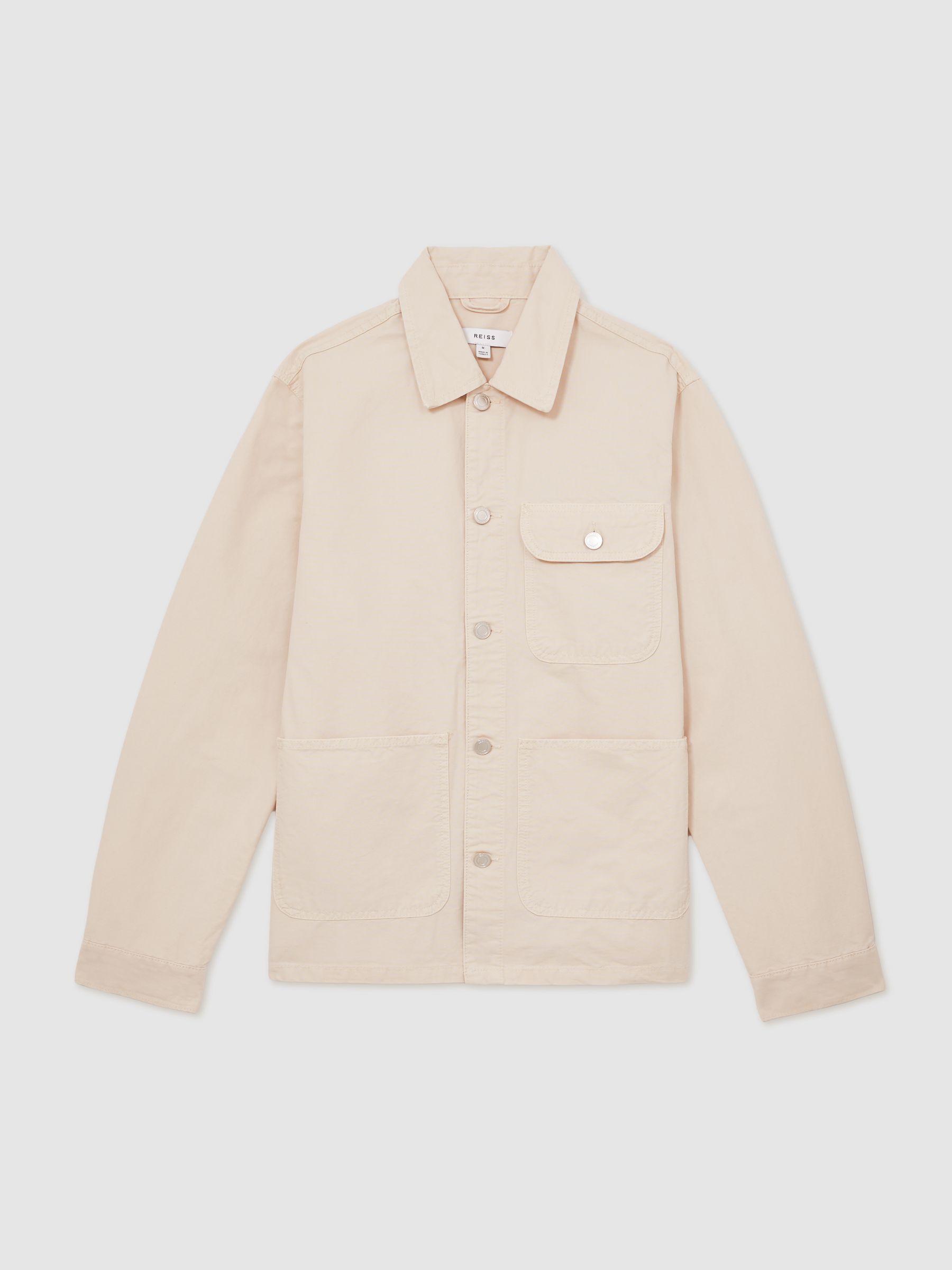 Reiss Cotton Worker Jacket in Stone - REISS
