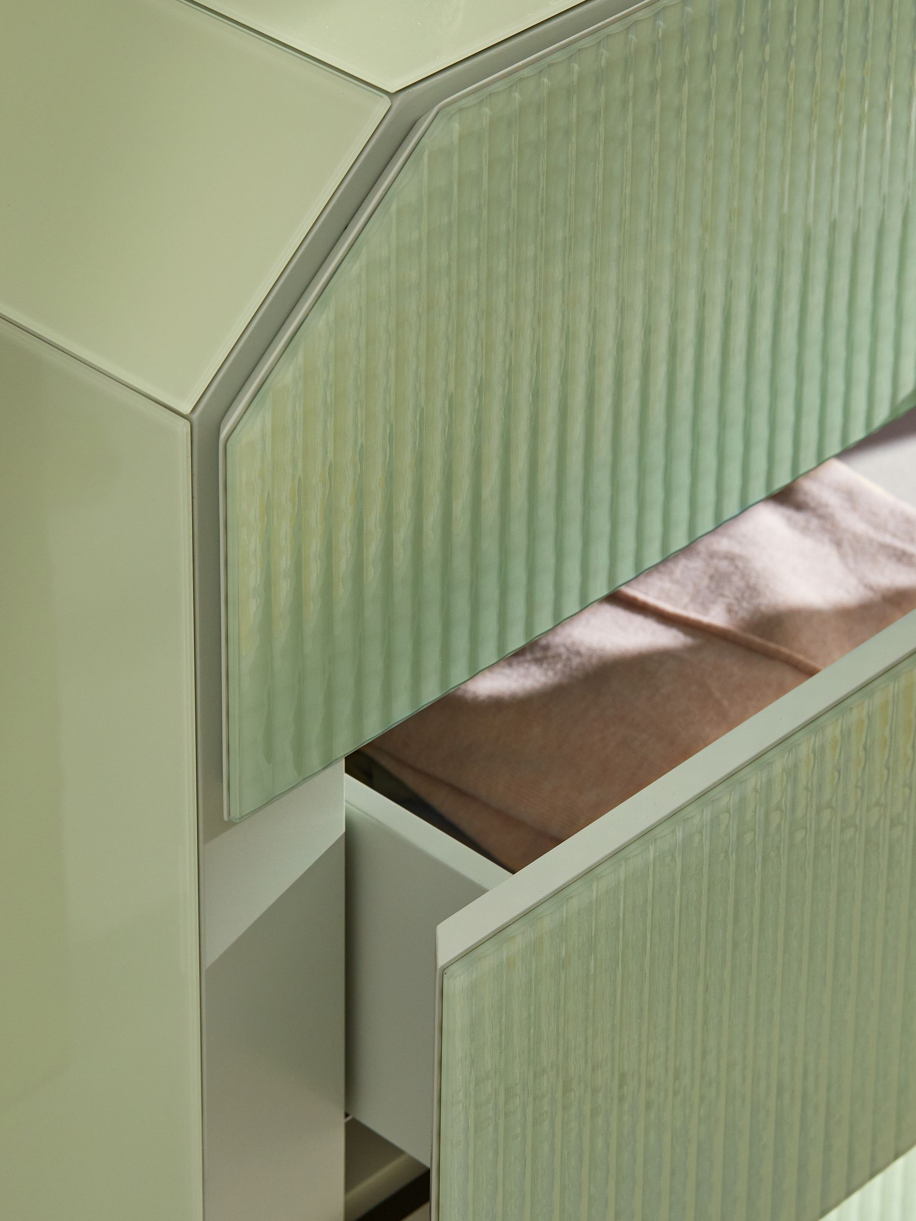 Anya Glass Chest of Drawers in Green | Made