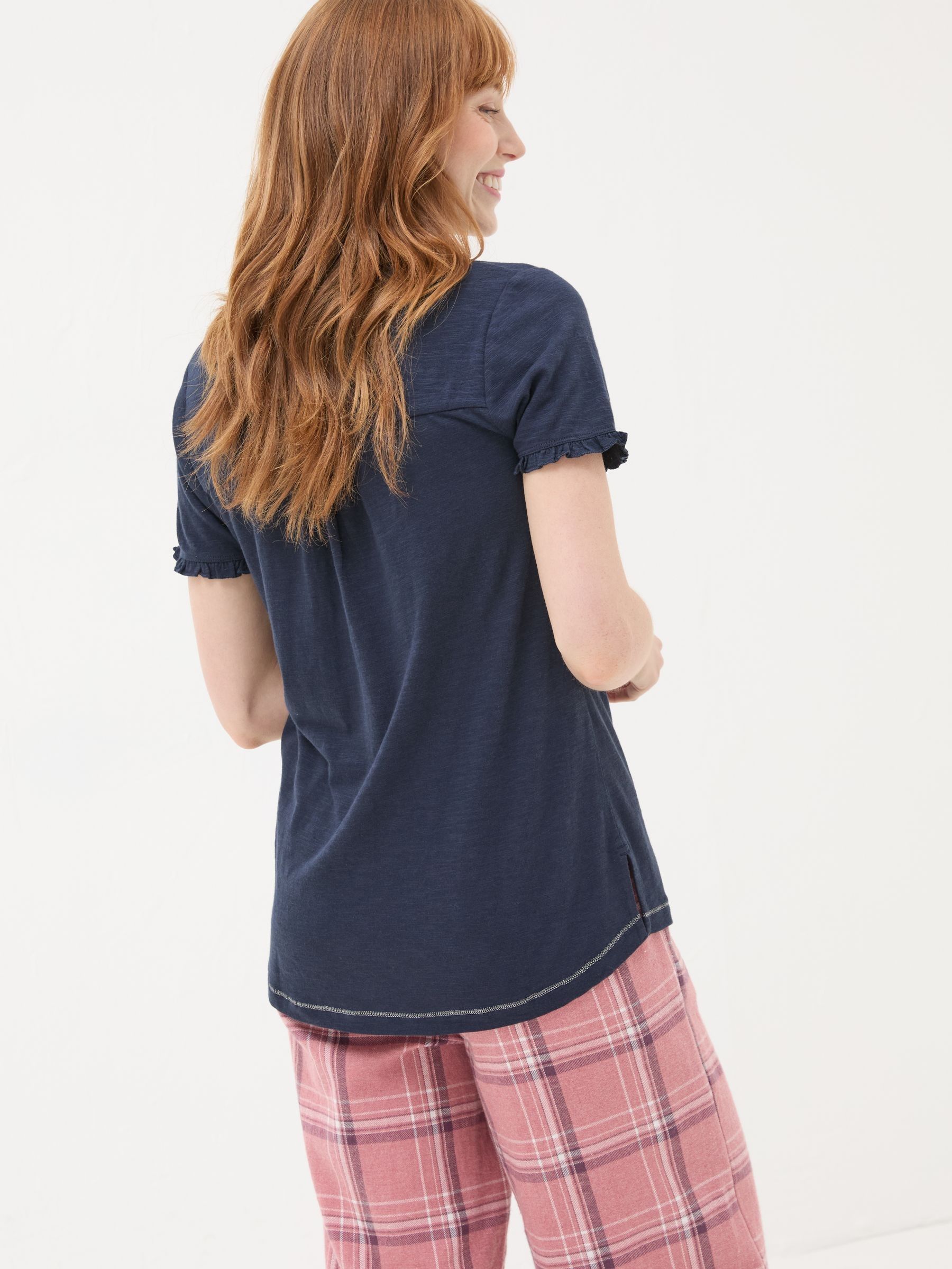 Felicity Navy Felicity Pyjama Top | FatFace