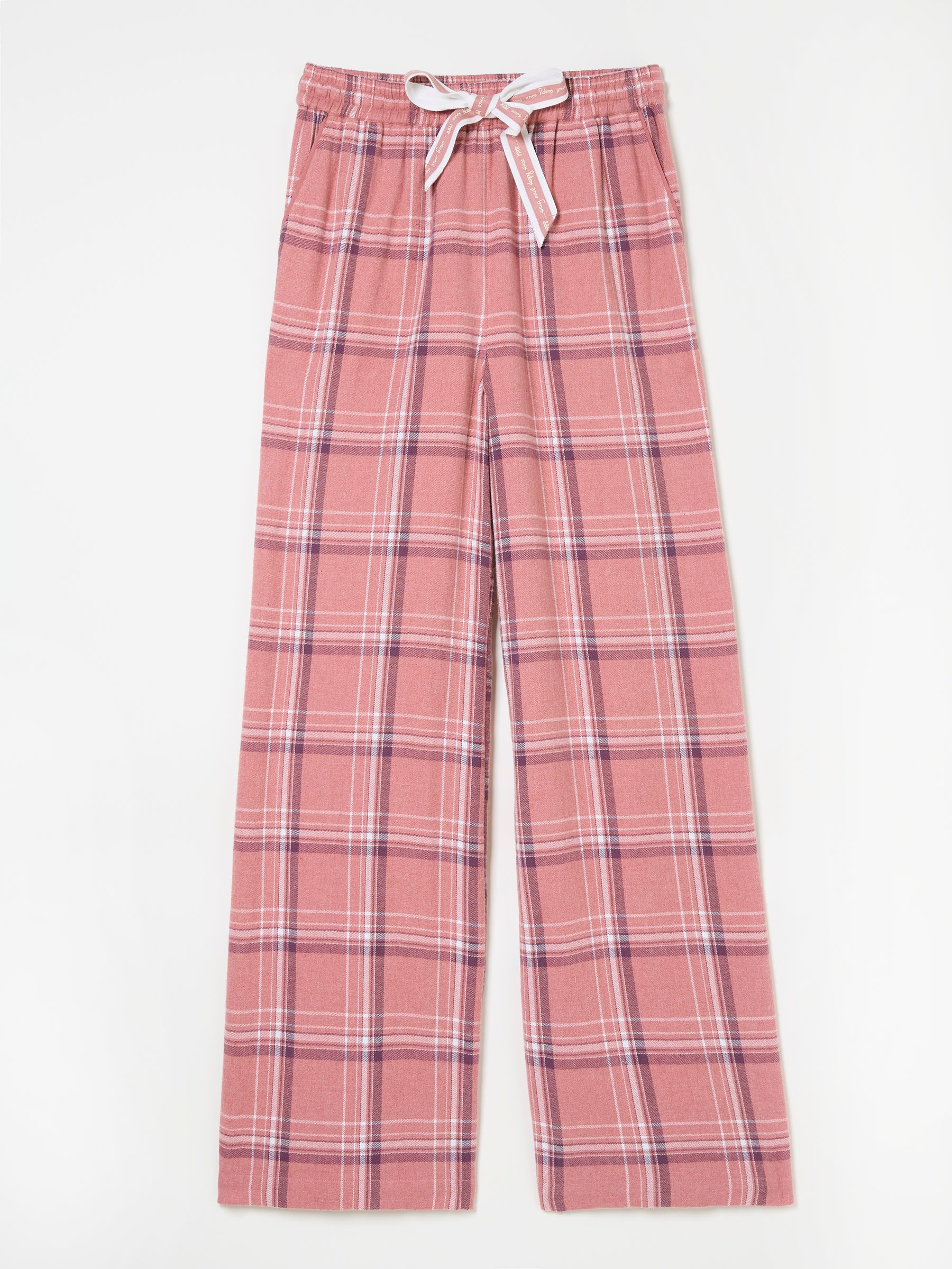 Lola Pink Check 100% Cotton Pyjama Bottoms | FatFace