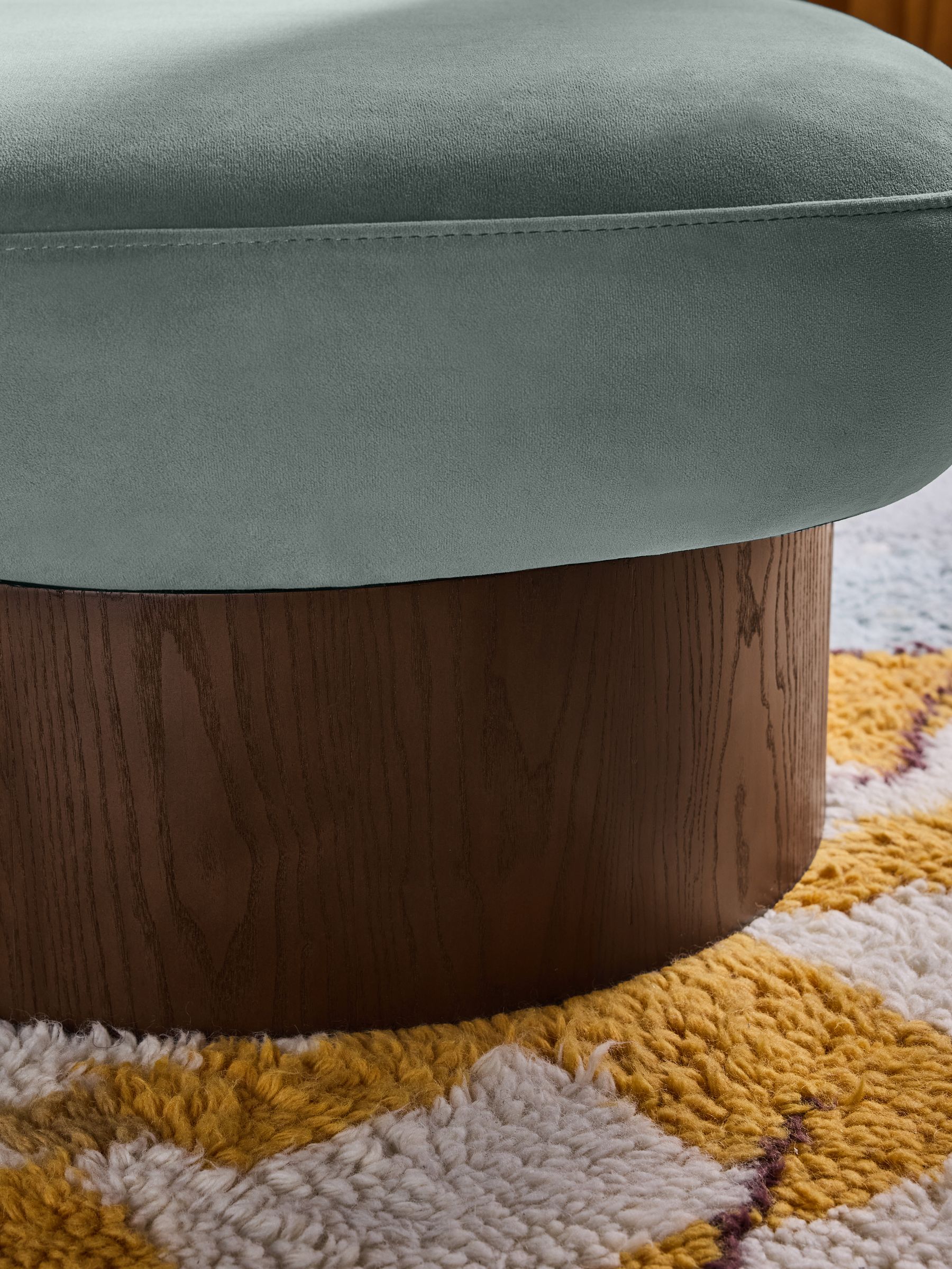 Novara Storage Footstool in Steel Grey Blue | Made