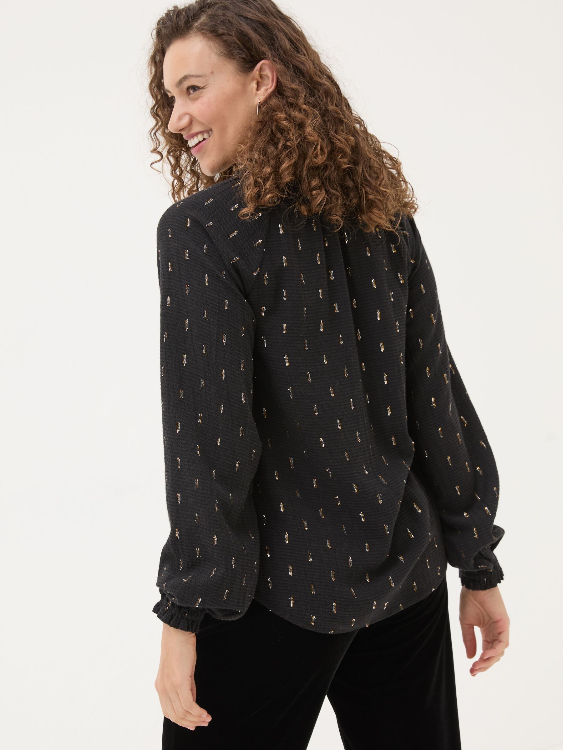 Black Metallic Blouse | FatFace USA