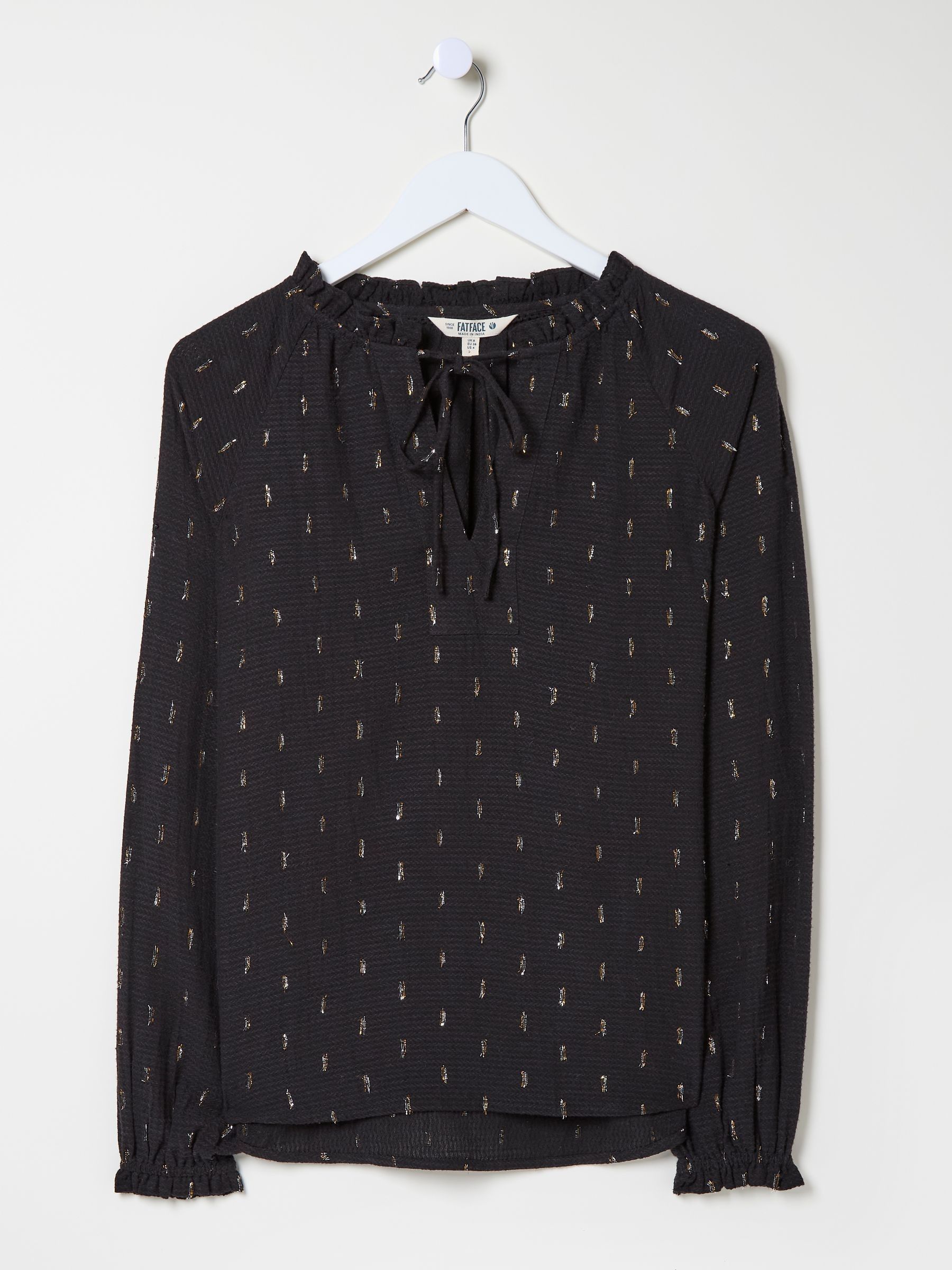 Black Metallic Blouse | FatFace USA